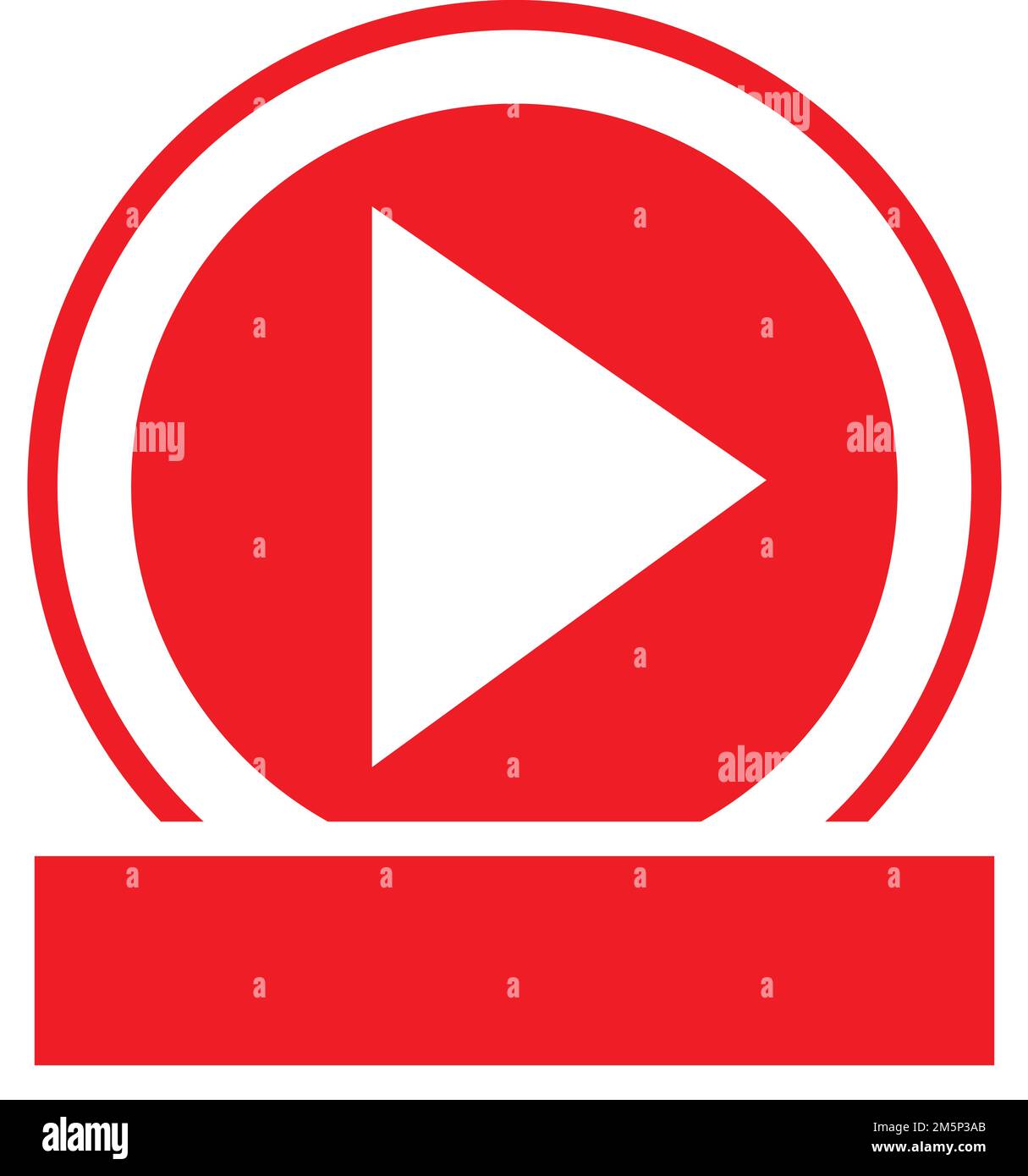 Live video streaming, play button shape. Round broadcasting icon vector ...