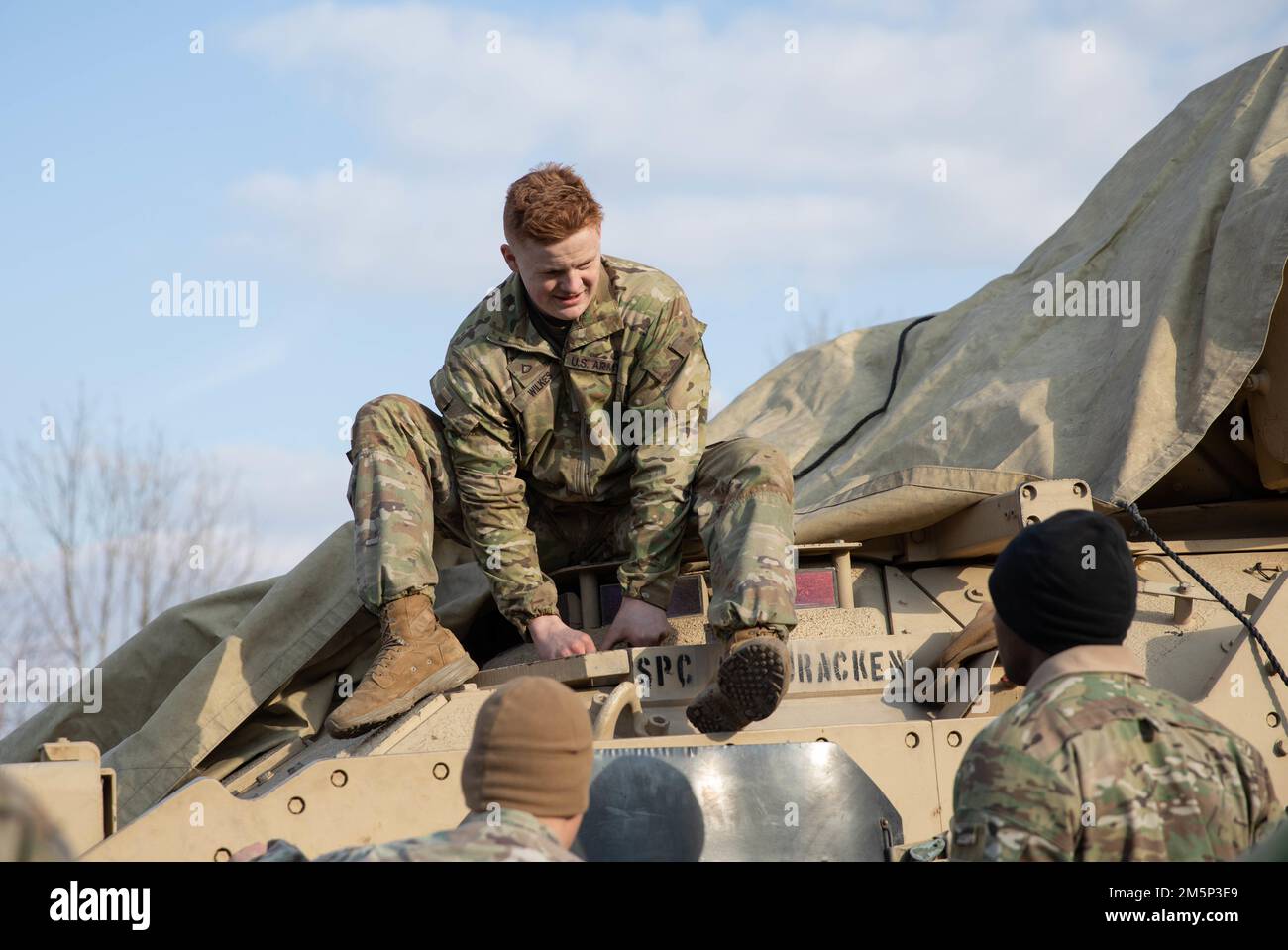 Pfc. Joshua Wilkes, a Bradley Fighting Vehicle system maintainer with ...