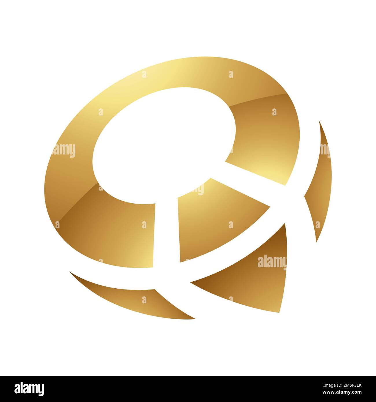 Golden Letter Q Symbol on a White Background - Icon 1 Stock Photo - Alamy