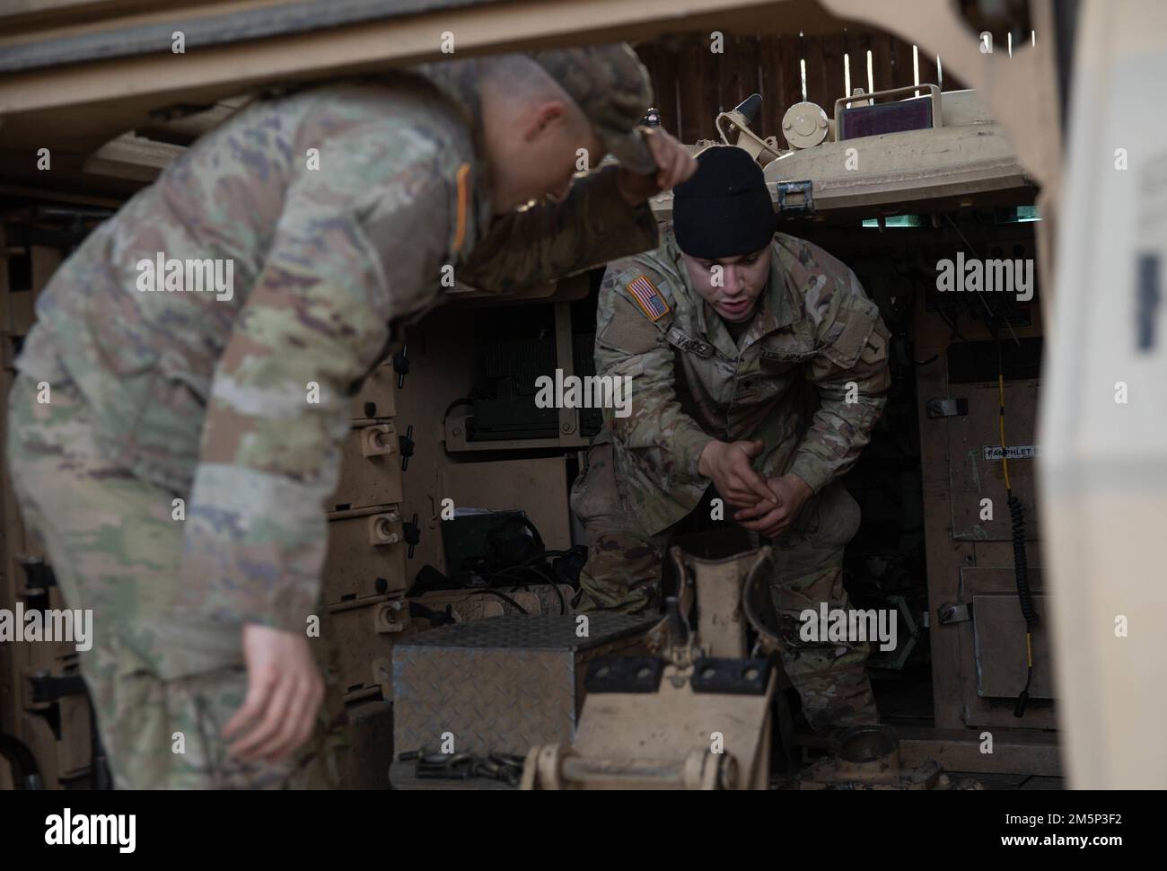 Spc. Benjamin Bennett (left), and Spc. Mateo Valdez, from 2nd Battalion ...