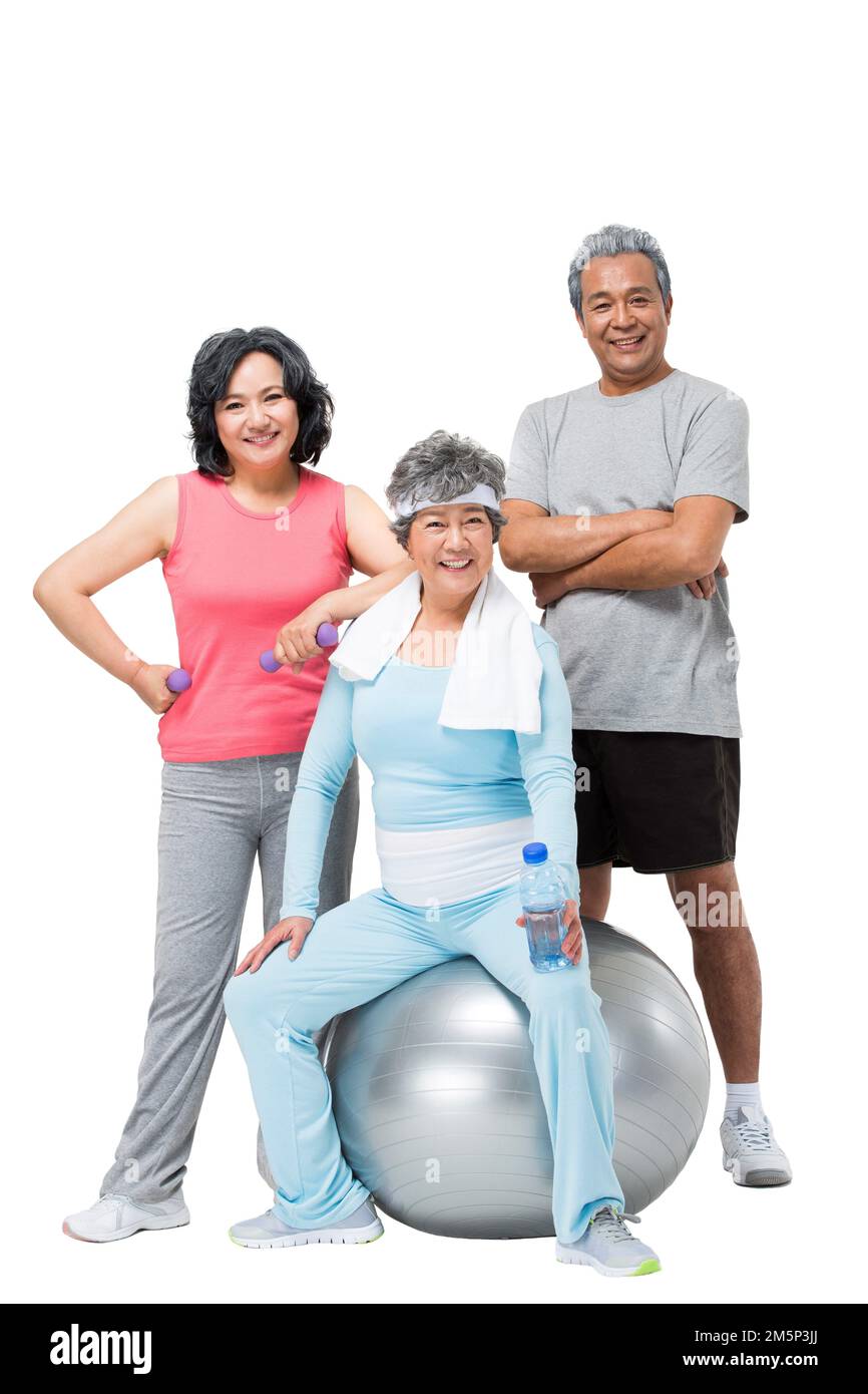 Exercise in the elderly Stock Photo - Alamy