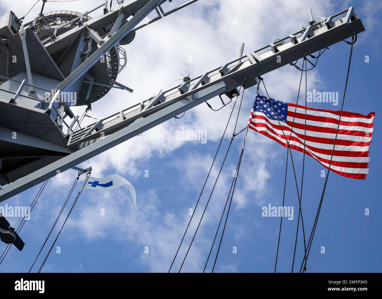 ATLANTIC OCEAN (Feb. 27, 2022) – The church pennant flies atop the ...