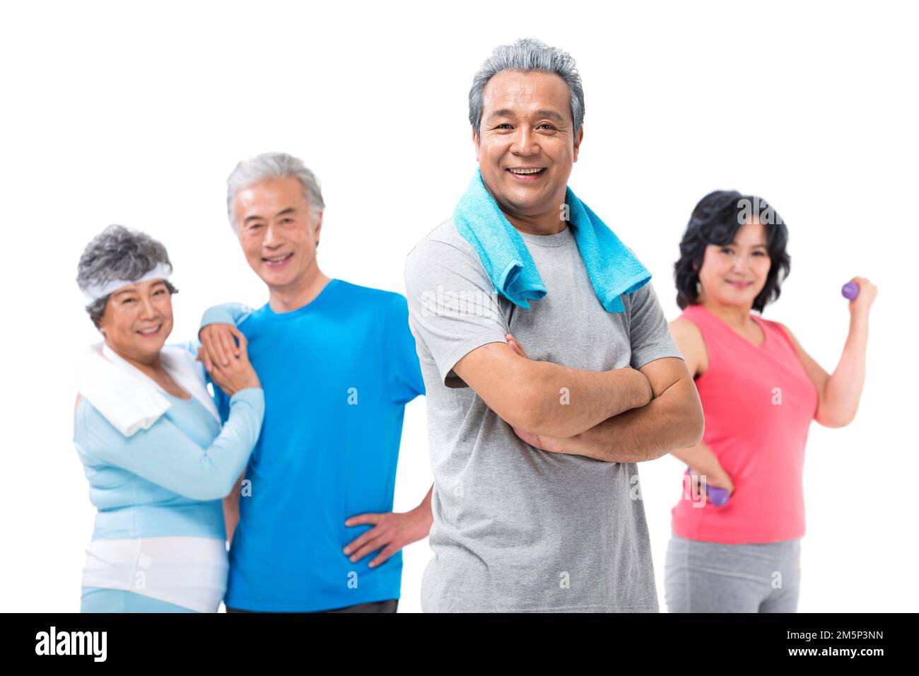 Middle aged friends exercise hi-res stock photography and images - Alamy