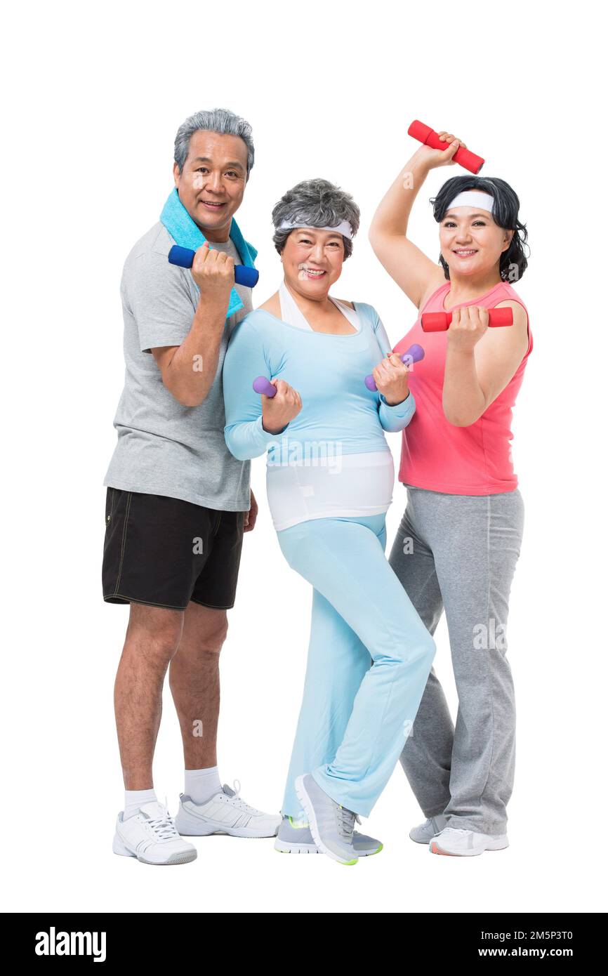 Exercise in the elderly Stock Photo - Alamy