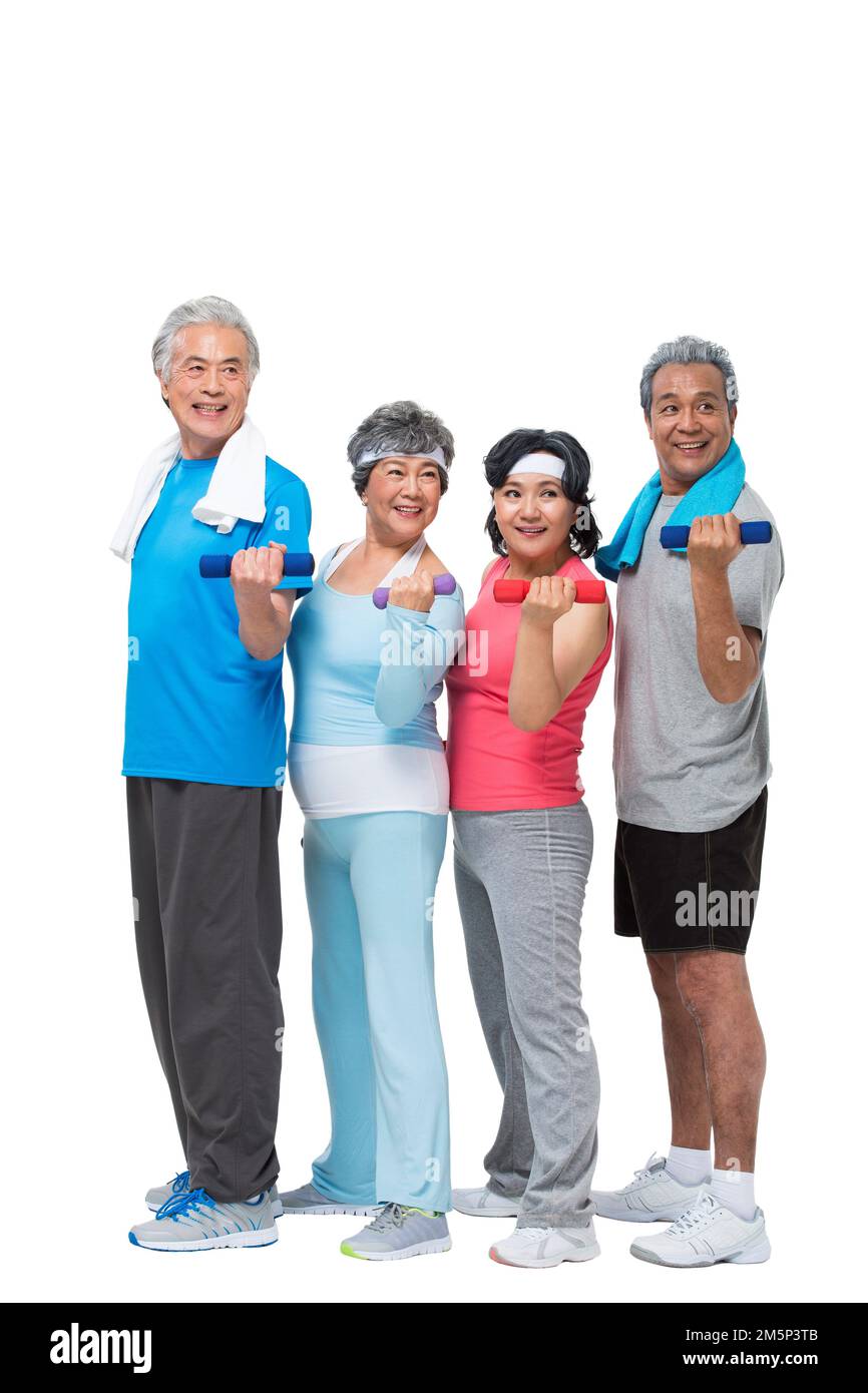 Exercise in the elderly Stock Photo - Alamy