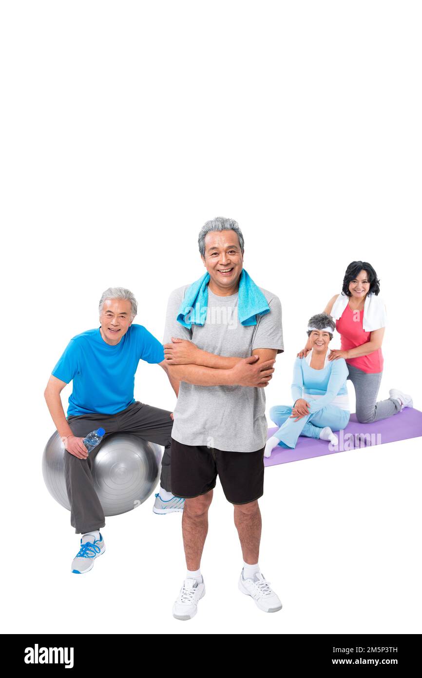 Exercise in the elderly Stock Photo - Alamy