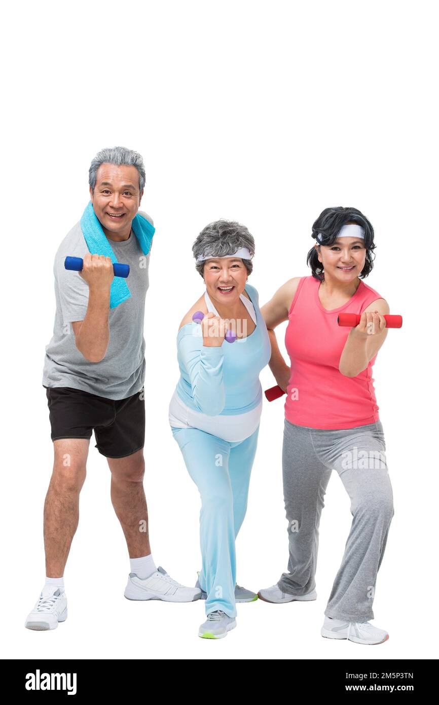 Exercise in the elderly Stock Photo - Alamy