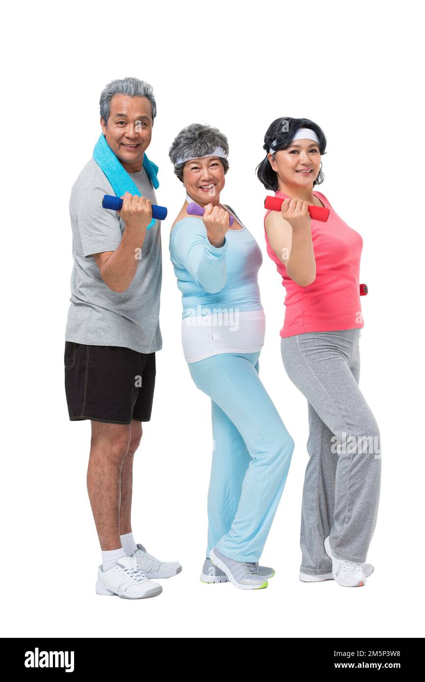Exercise in the elderly Stock Photo - Alamy