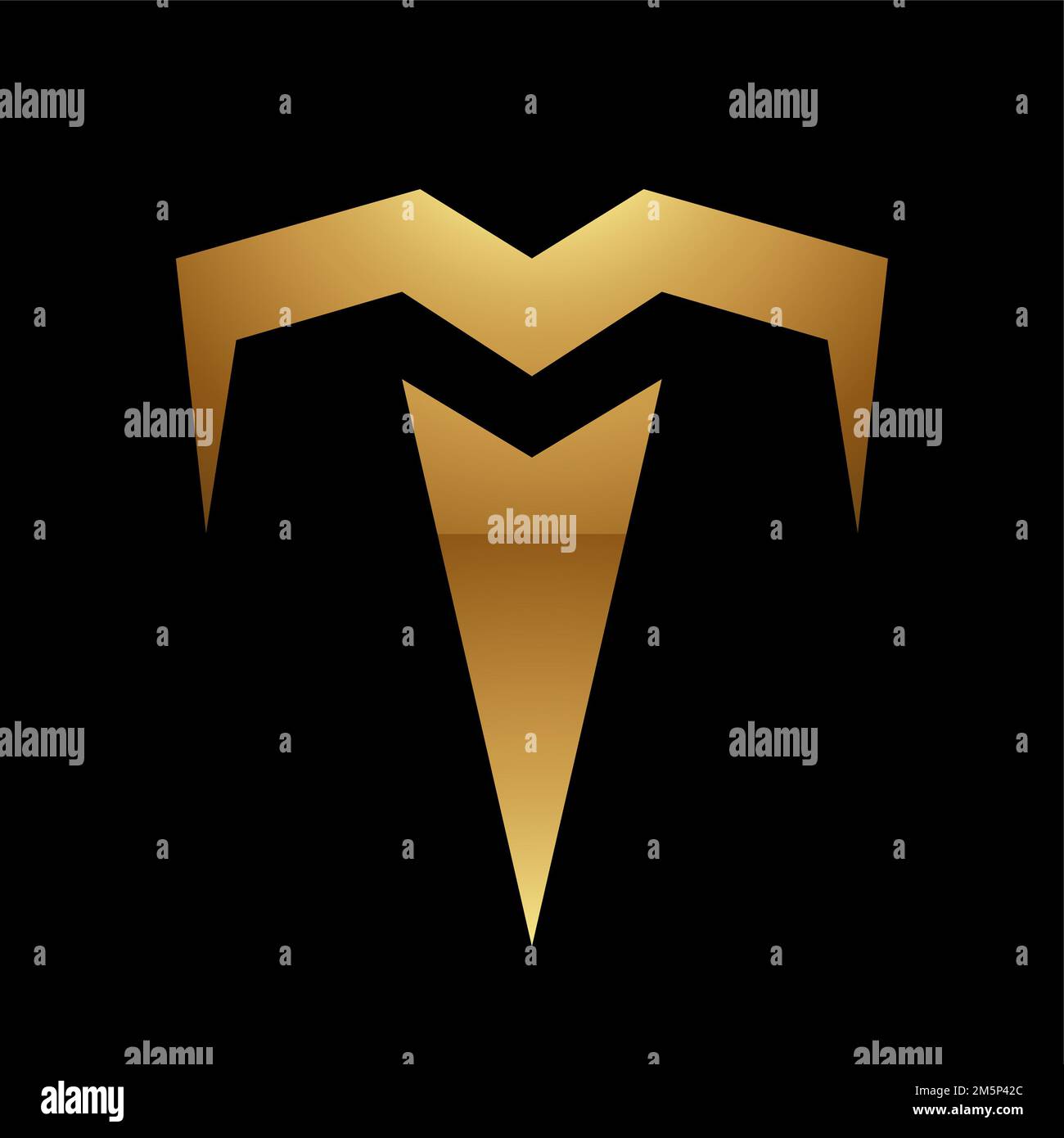 Golden Letter T Symbol on a Black Background - Icon 7 Stock Photo - Alamy