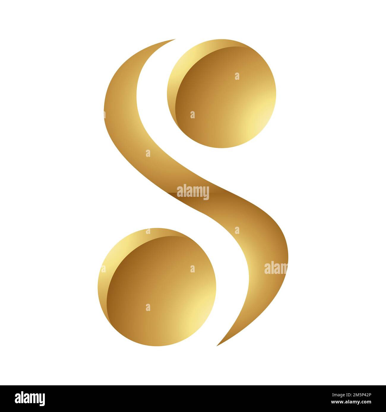 Golden Letter S Symbol on a White Background - Icon 6 Stock Photo - Alamy