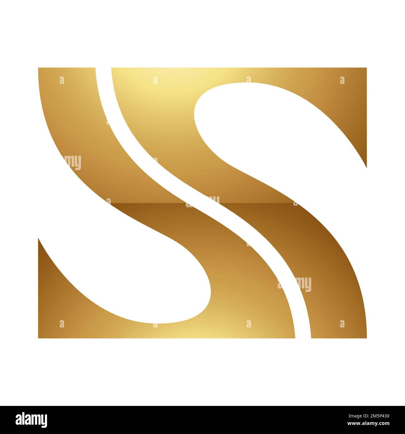 Golden Letter S Symbol on a White Background - Icon 4 Stock Photo - Alamy