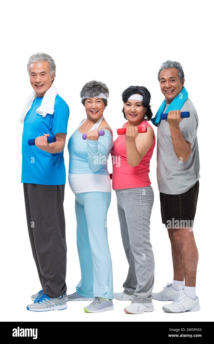 Exercise in the elderly Stock Photo - Alamy