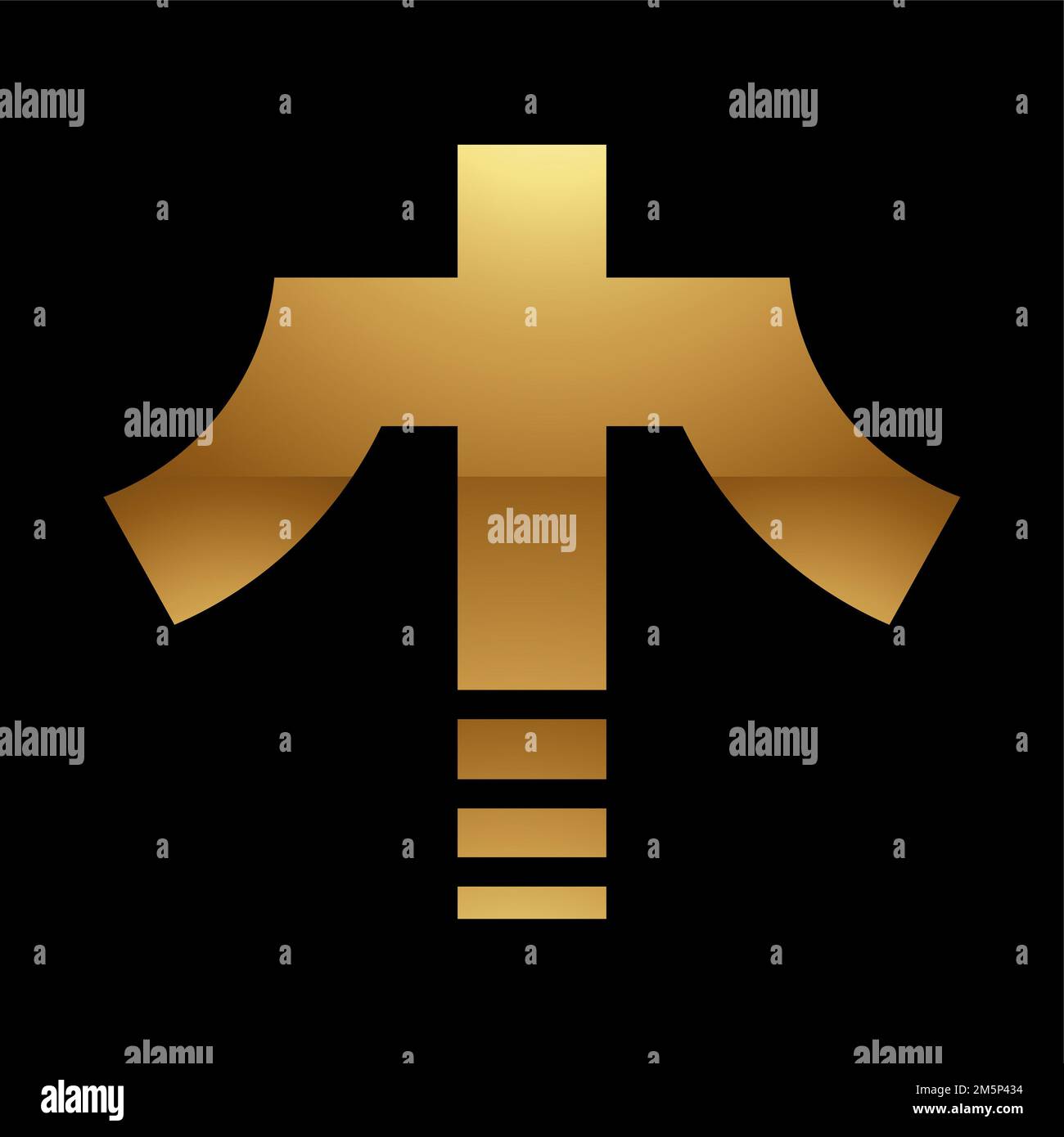 Golden Letter T Symbol on a Black Background - Icon 3 Stock Photo - Alamy