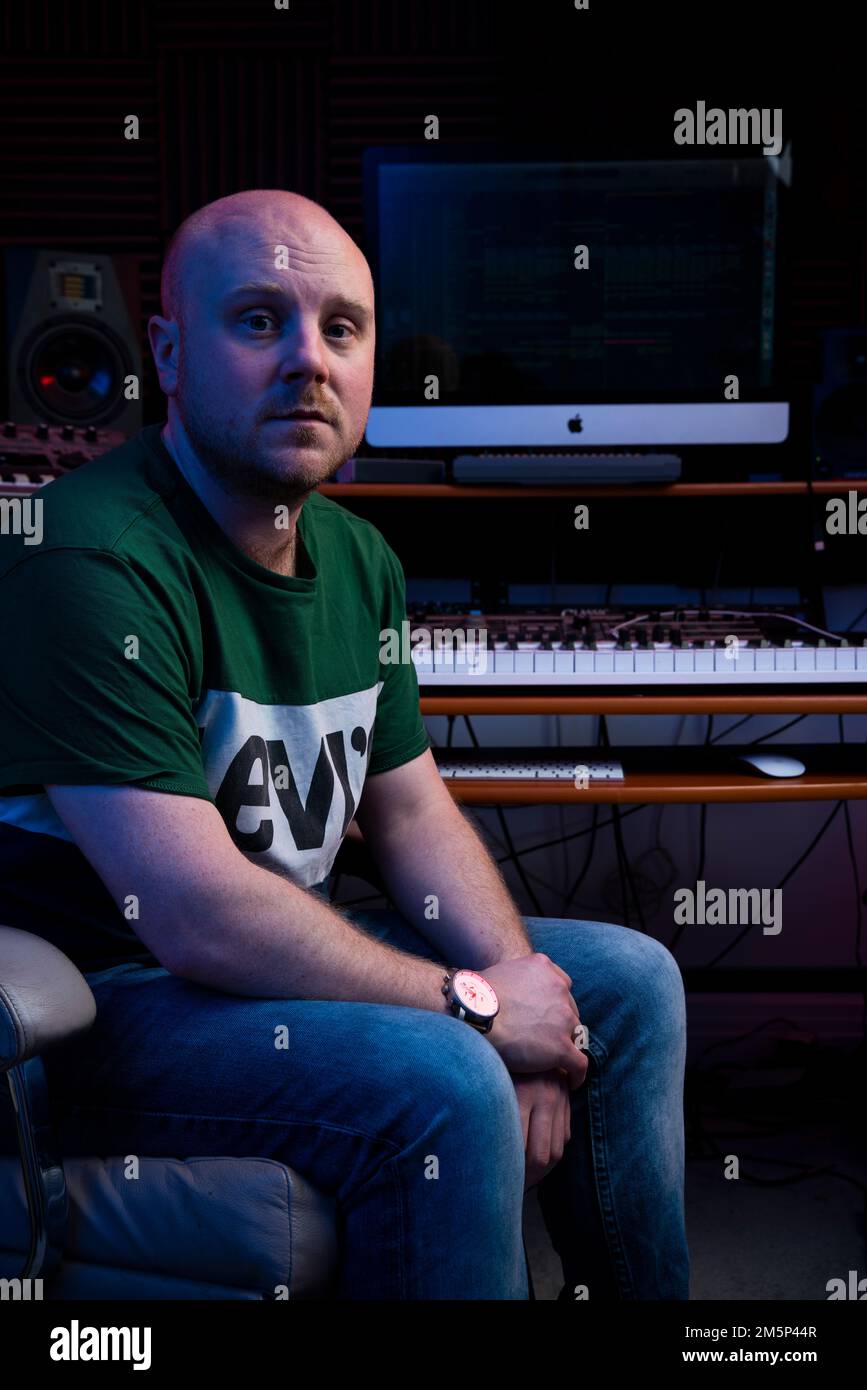 DJ and producer Huxley (real name Michael Dodman), in his studio near ...