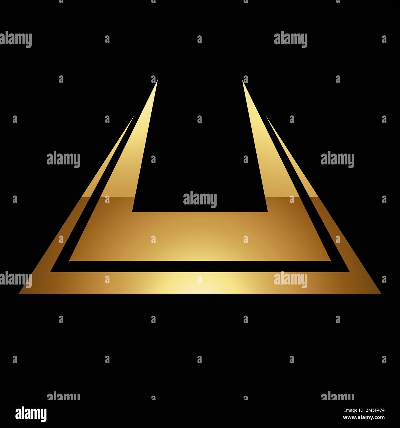 Golden Letter U Symbol on a Black Background - Icon 3 Stock Photo - Alamy