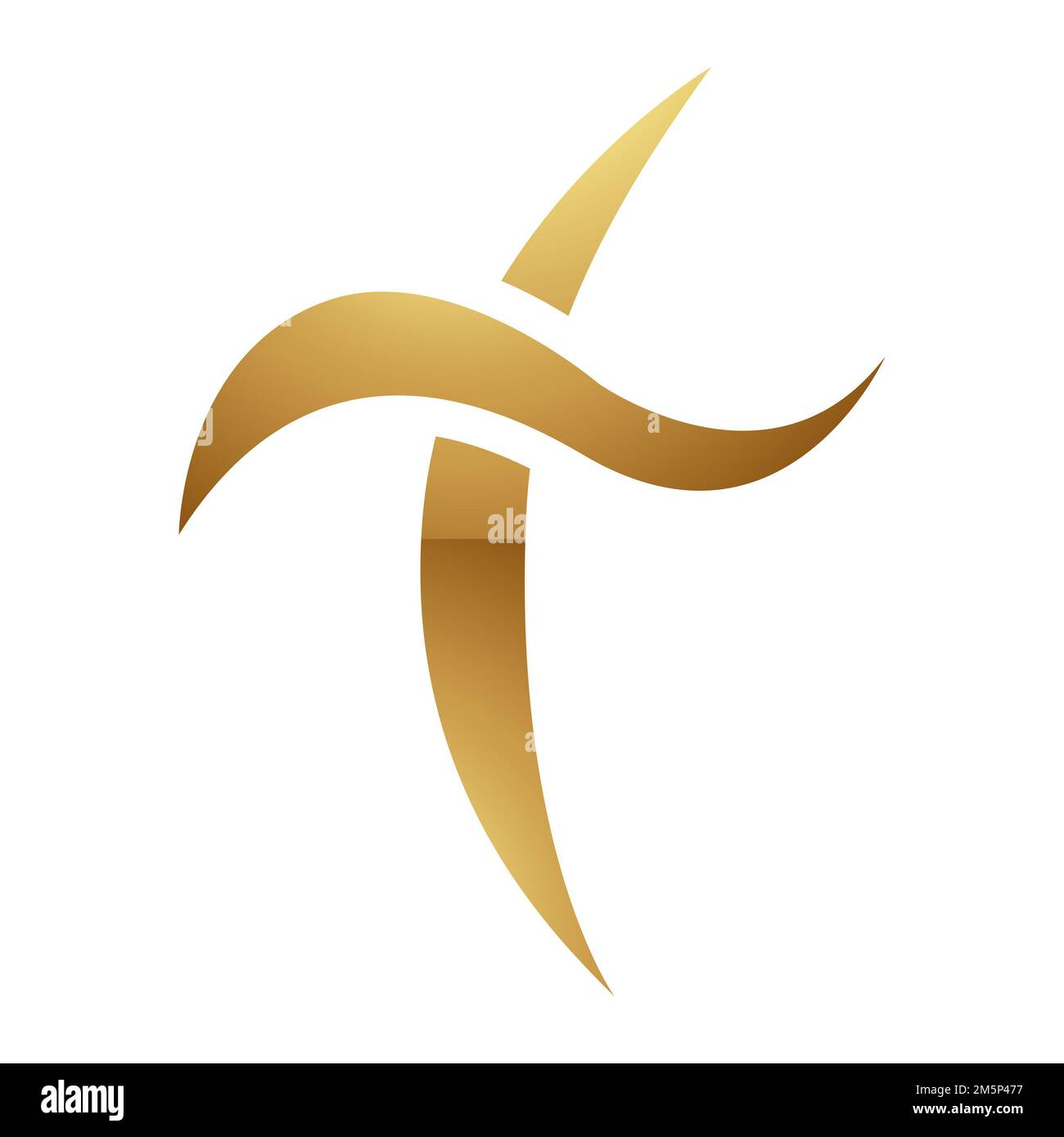 Golden Letter T Symbol on a White Background - Icon 8 Stock Photo - Alamy