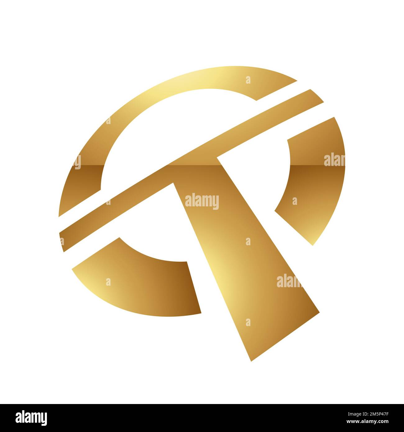 Golden Letter T Symbol on a White Background - Icon 5 Stock Photo - Alamy