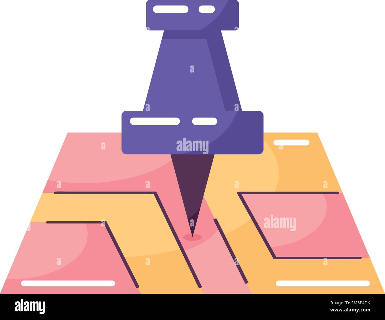 attach pin in paper map Stock Vector Image & Art - Alamy