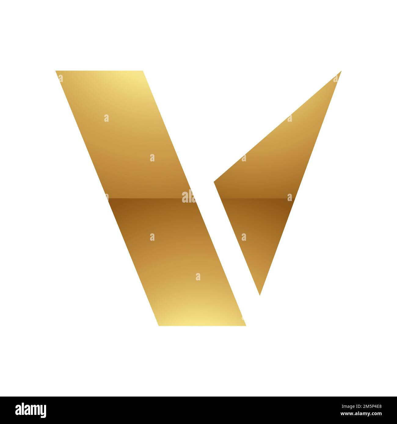 Golden Letter V Symbol on a White Background - Icon 9 Stock Photo - Alamy