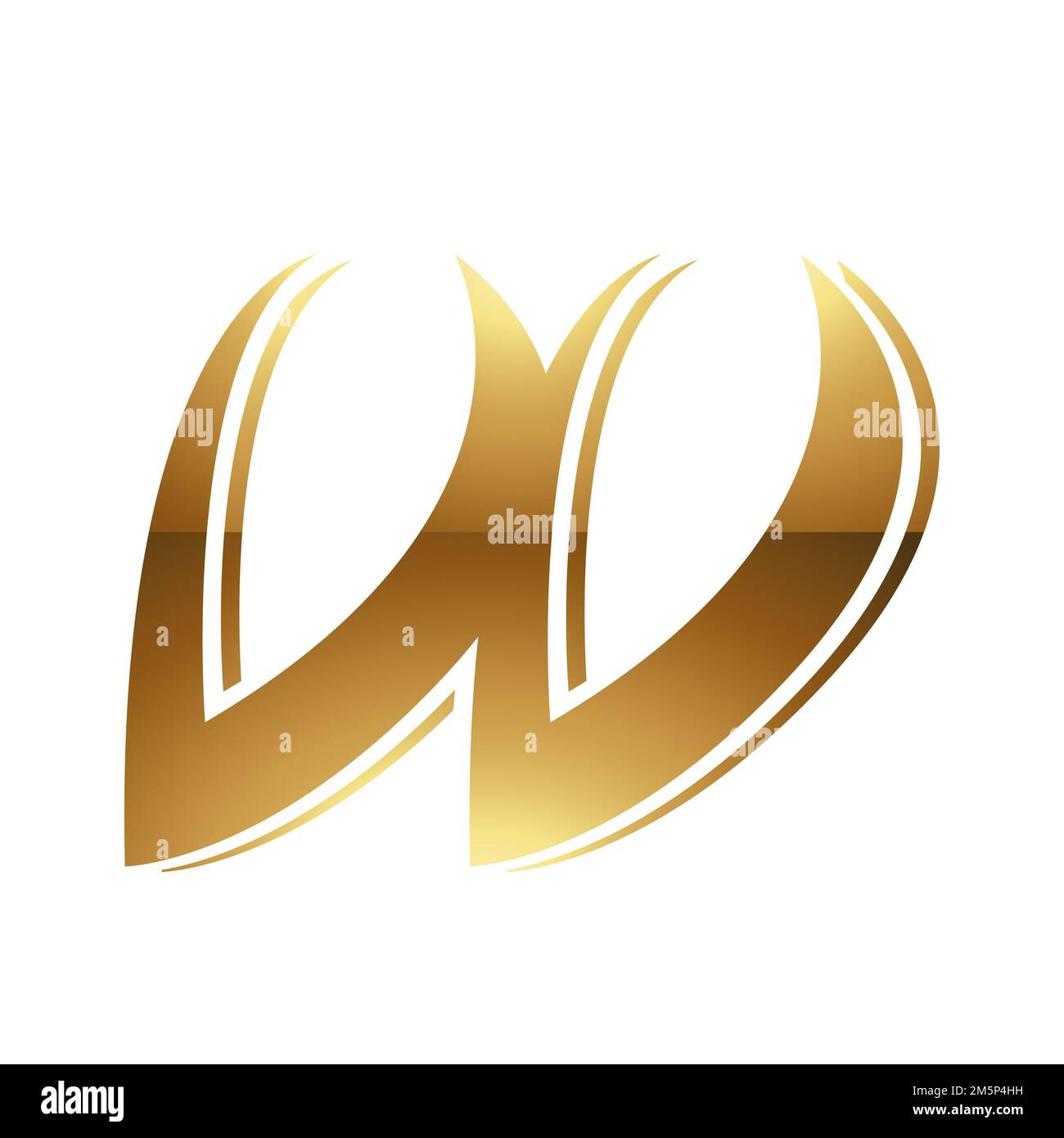 Golden Letter W Symbol on a White Background - Icon 4 Stock Photo - Alamy