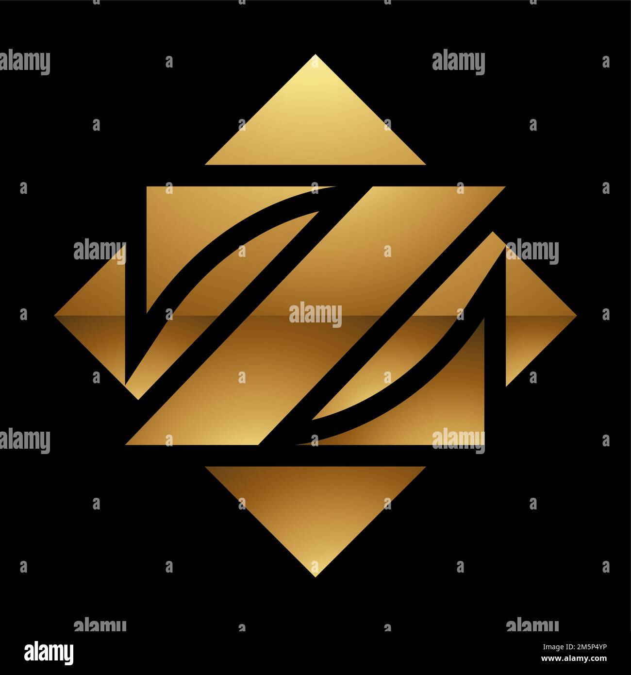 Golden Letter Z Symbol on a Black Background - Icon 8 Stock Photo - Alamy