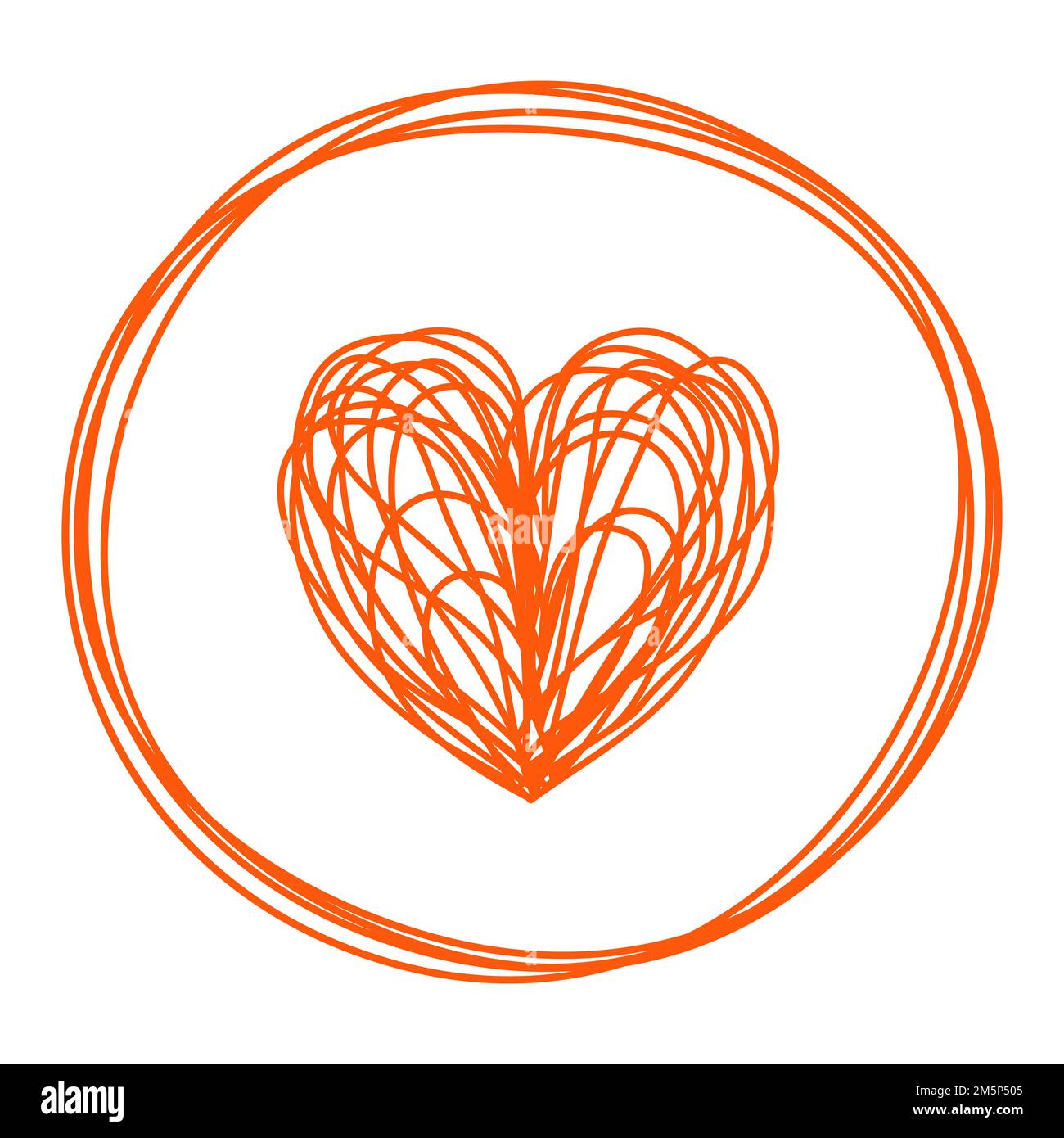 Heart in circle shaped tangled grungy scribble Stock Vector Image & Art ...
