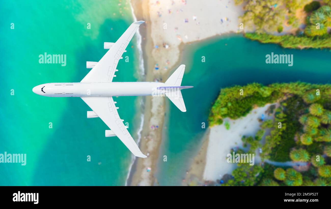 Flying over beach hotel resort hi-res stock photography and images - Alamy