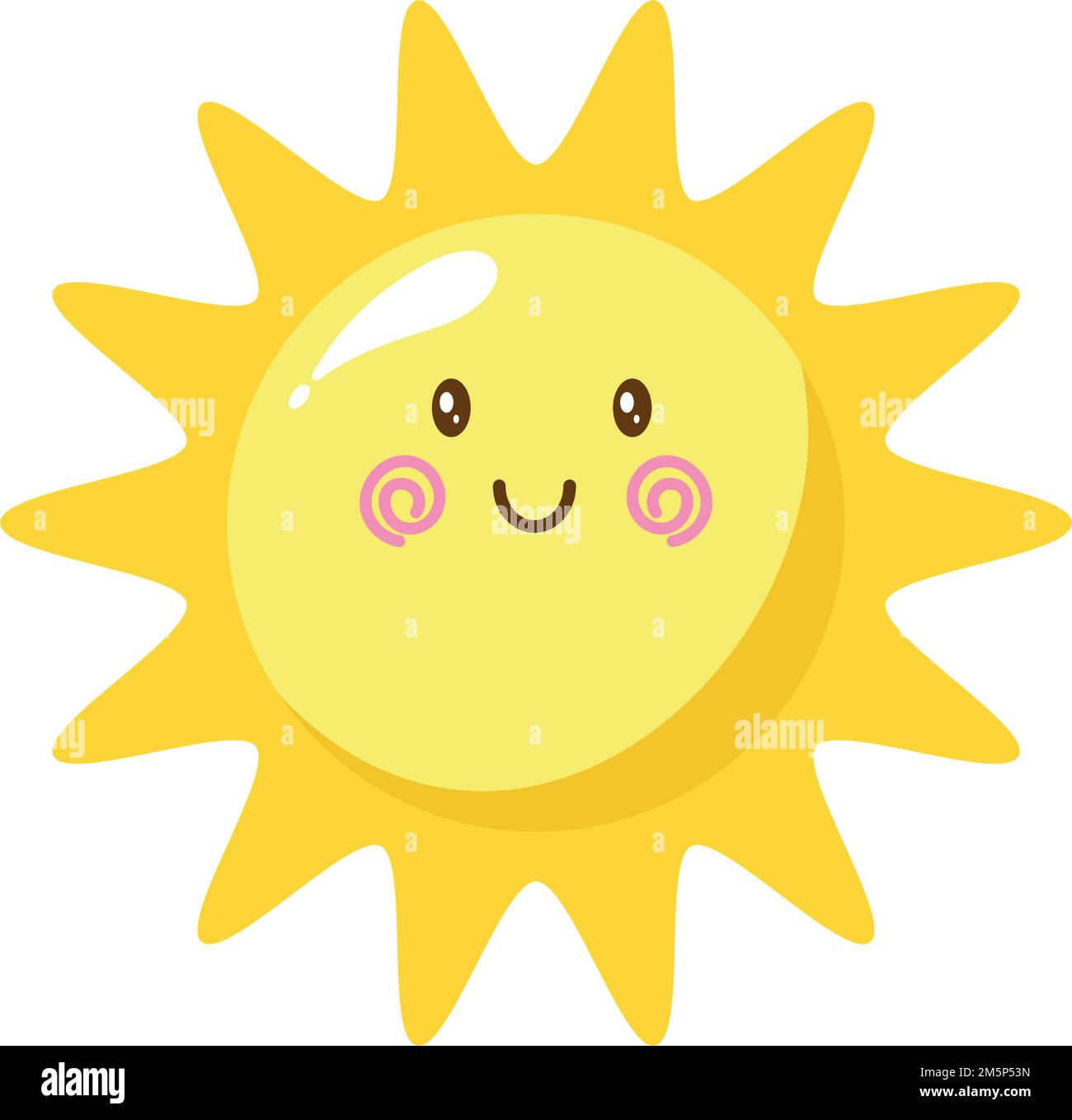 sun yellow color kawaii Stock Vector Image & Art - Alamy