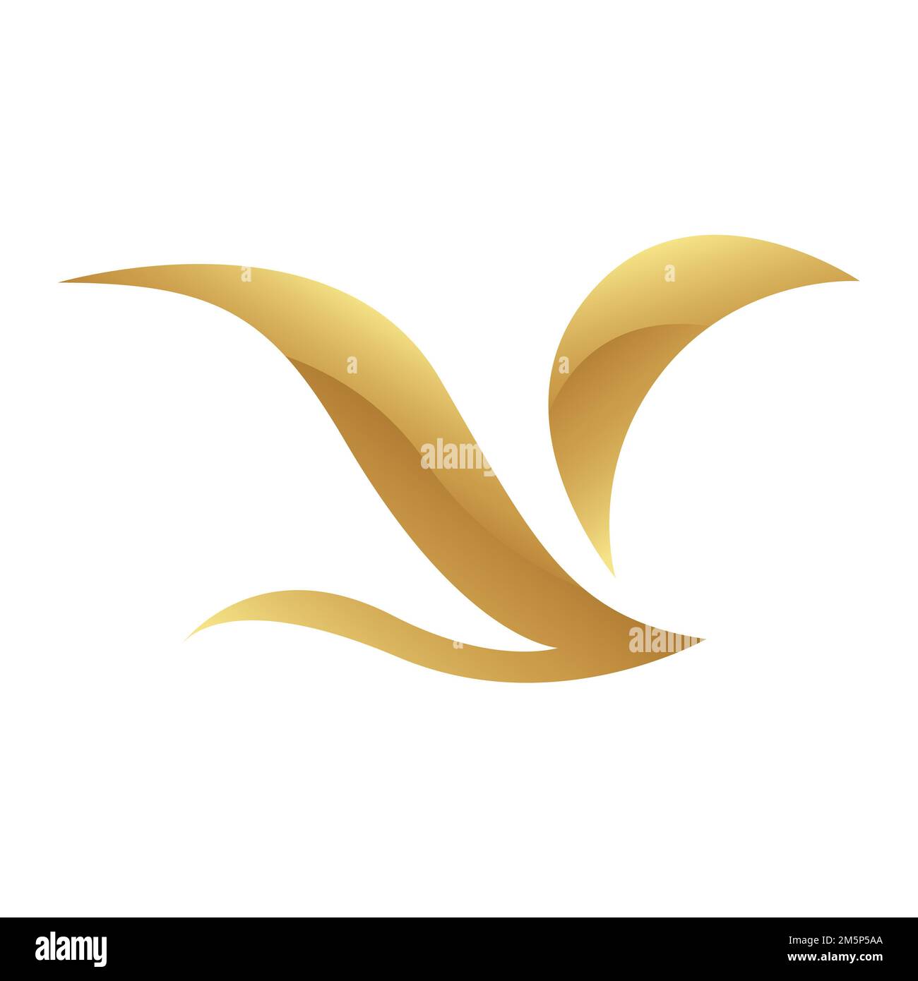 Golden Soft Wings Icon on a White Background Stock Photo - Alamy