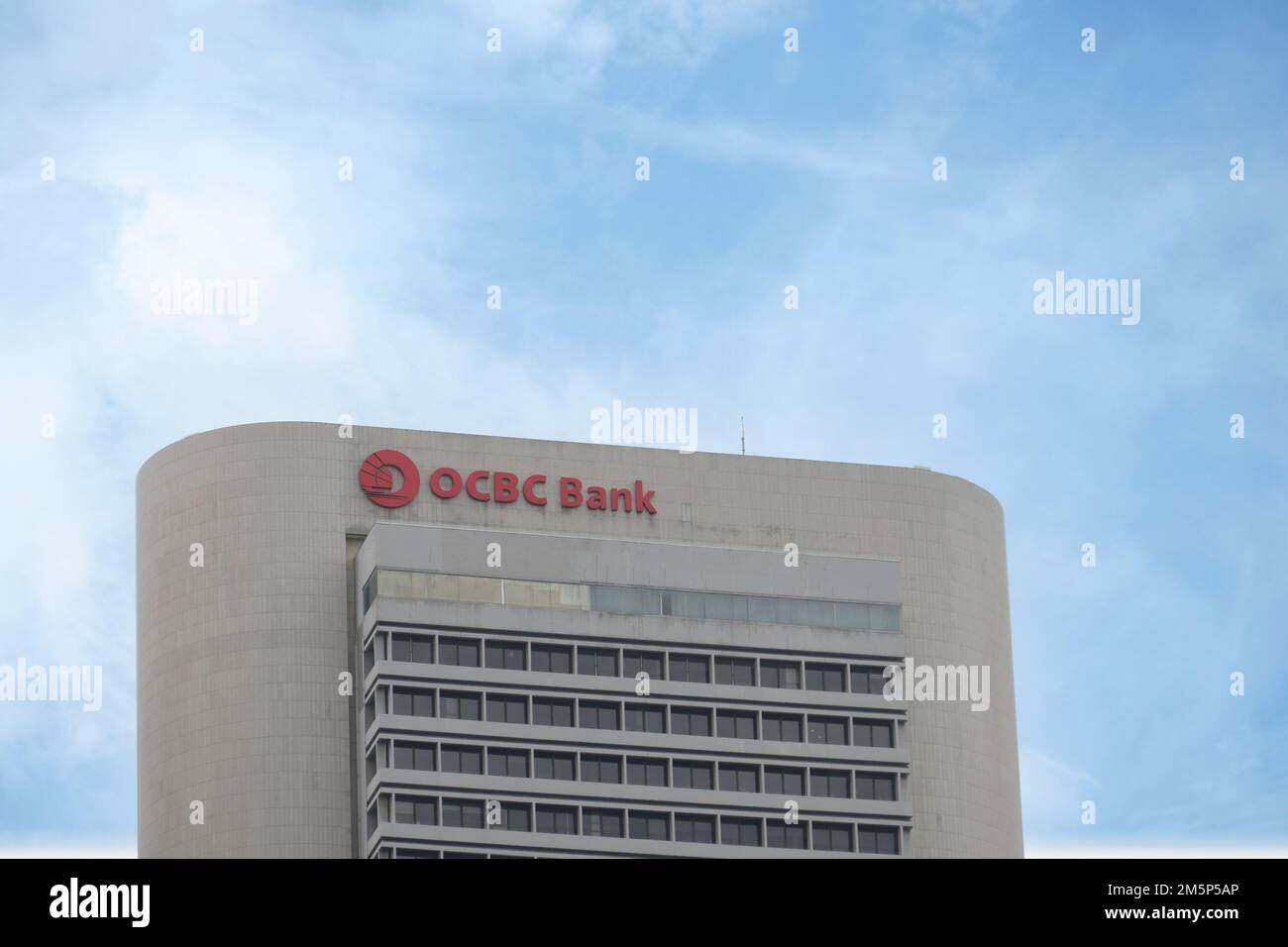 Singapore 1 june 2022. OCBC bank logo on financial building Stock Photo ...