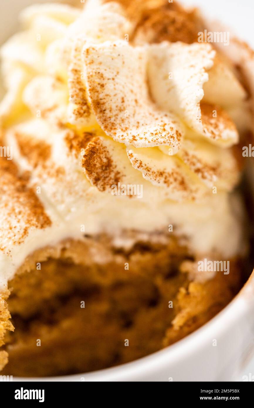 Pumpkin mug cake Stock Photo - Alamy