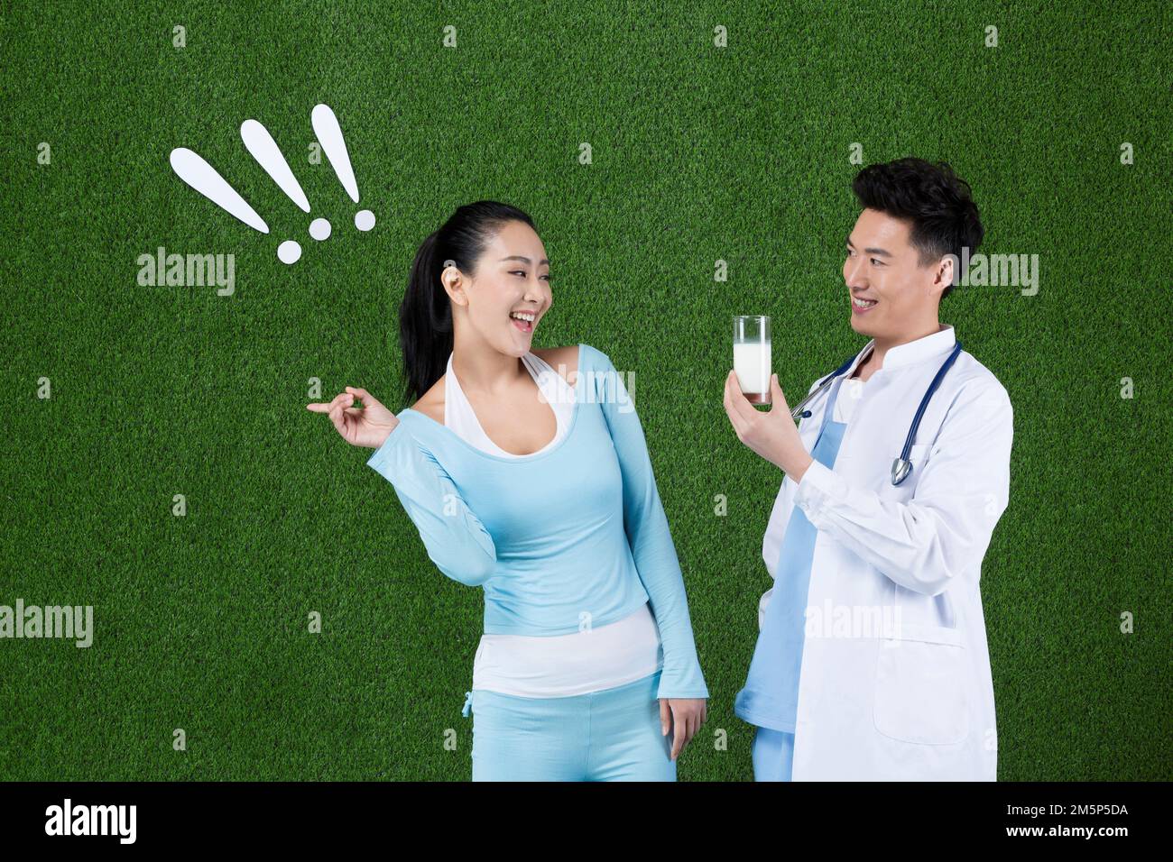 Grass male doctors to patients with milk Stock Photo - Alamy