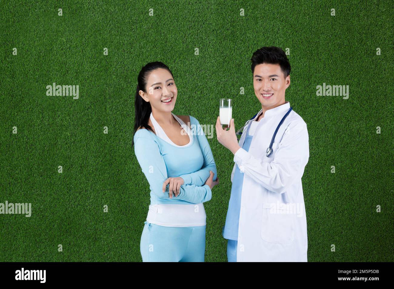 Grass male doctors to patients with milk Stock Photo - Alamy