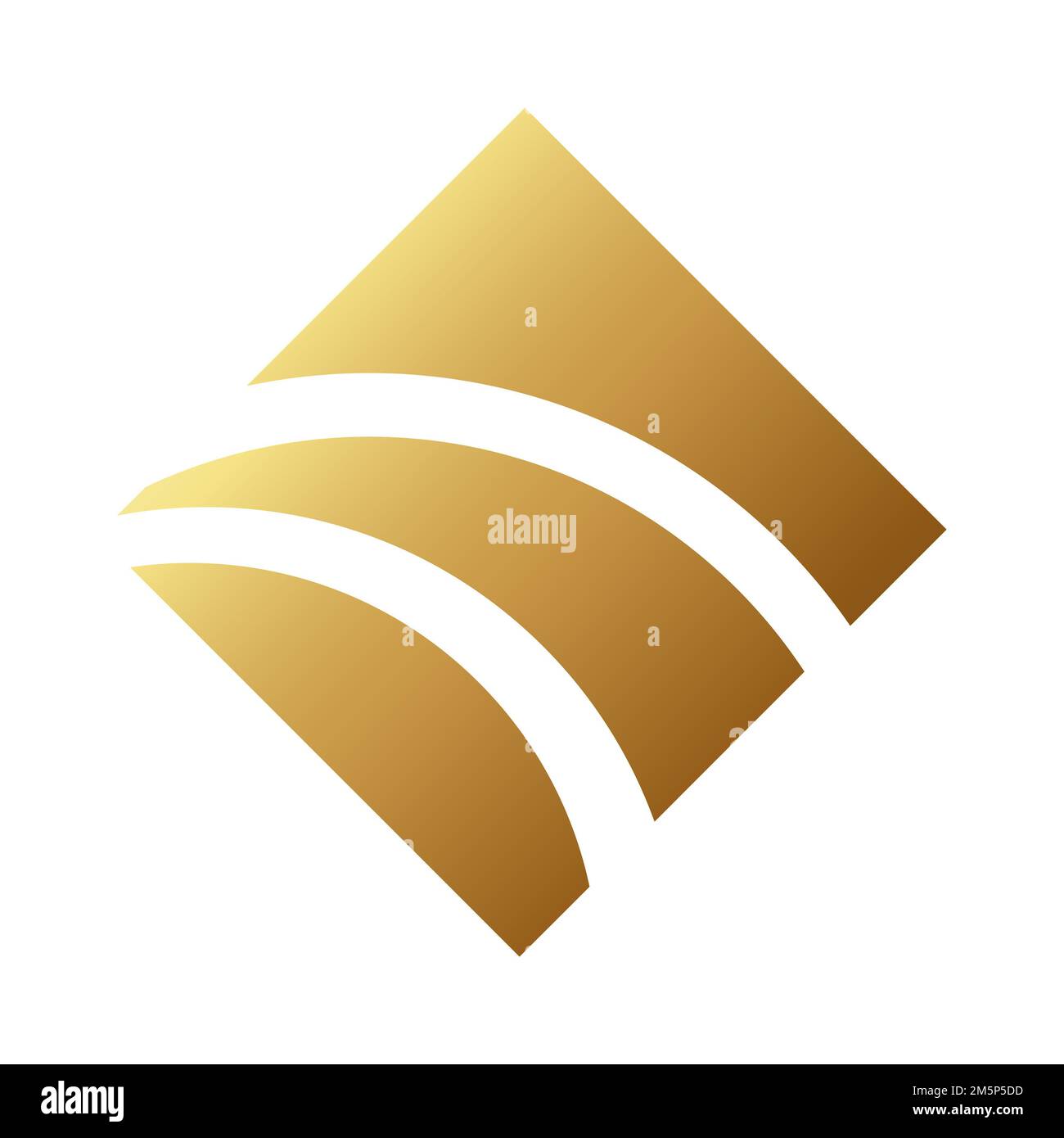 Golden Striped Diamond Icon on a White Background Stock Photo - Alamy
