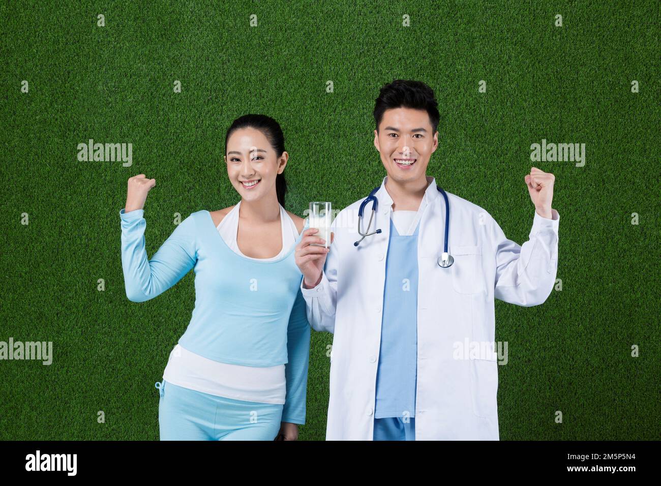 Grass male doctors to patients with milk Stock Photo - Alamy