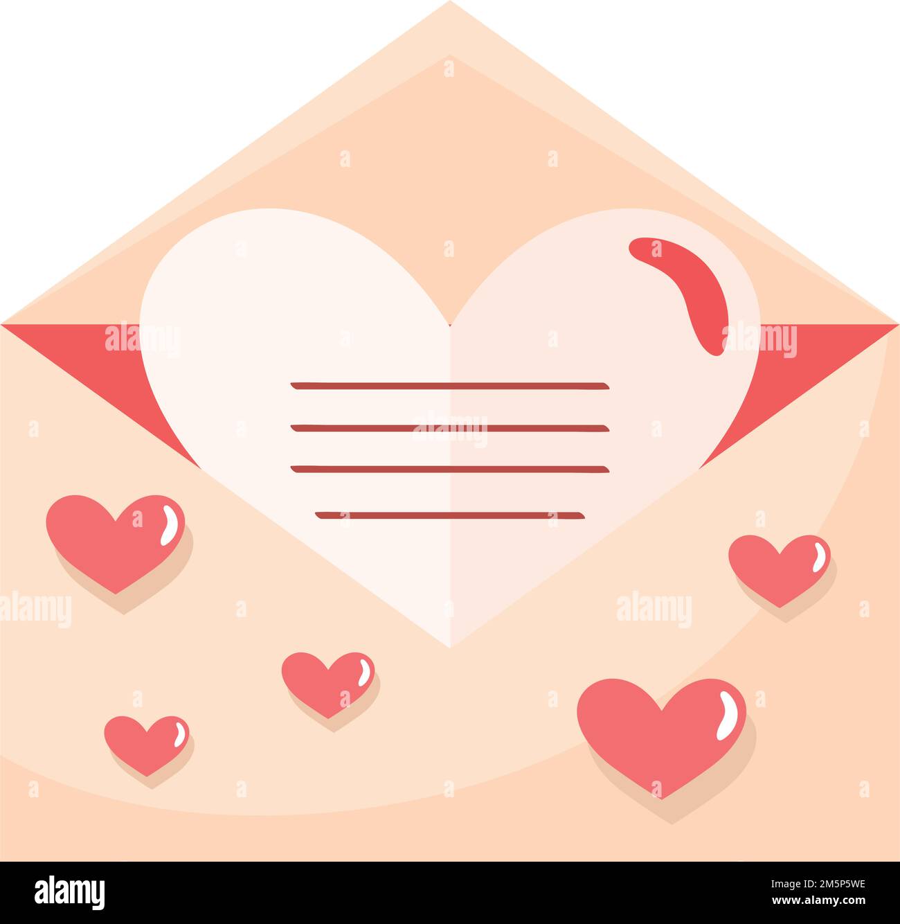 envelope open with hearts Stock Vector Image & Art - Alamy