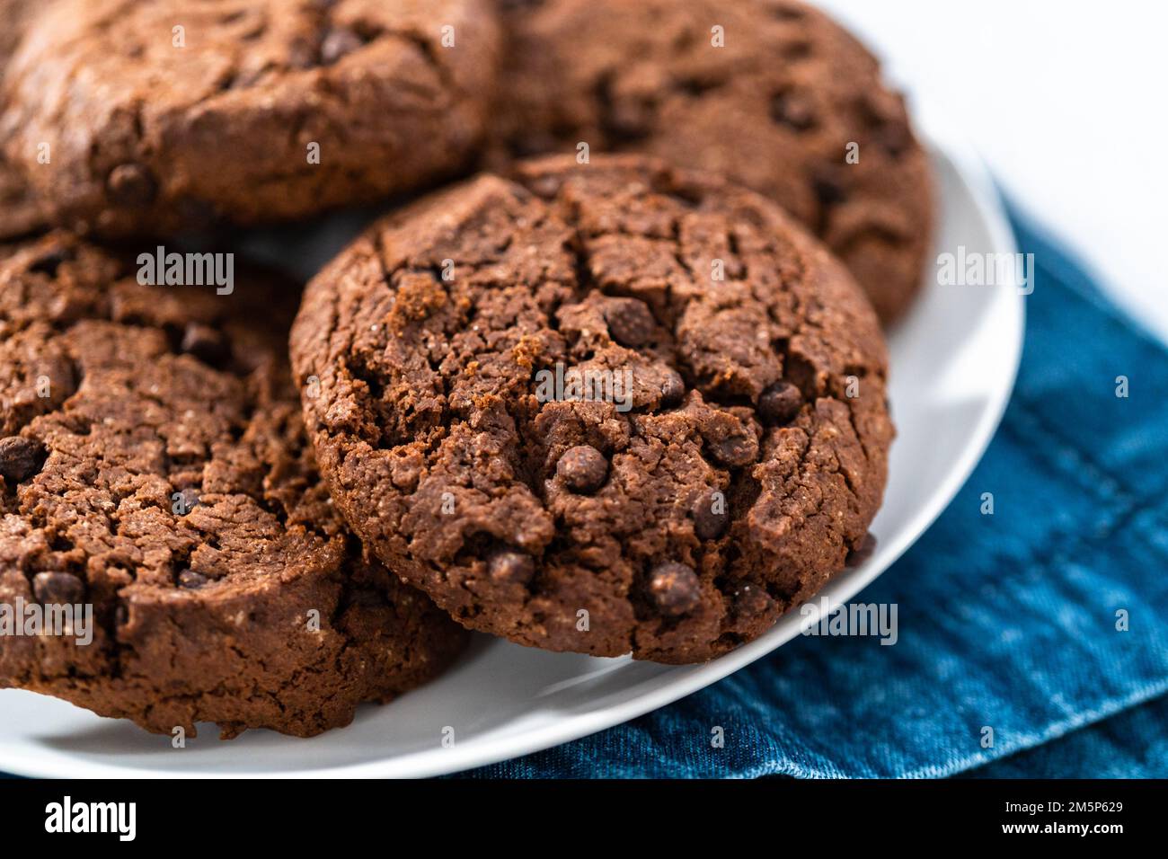 Double chocolate chip cookies Stock Photo - Alamy