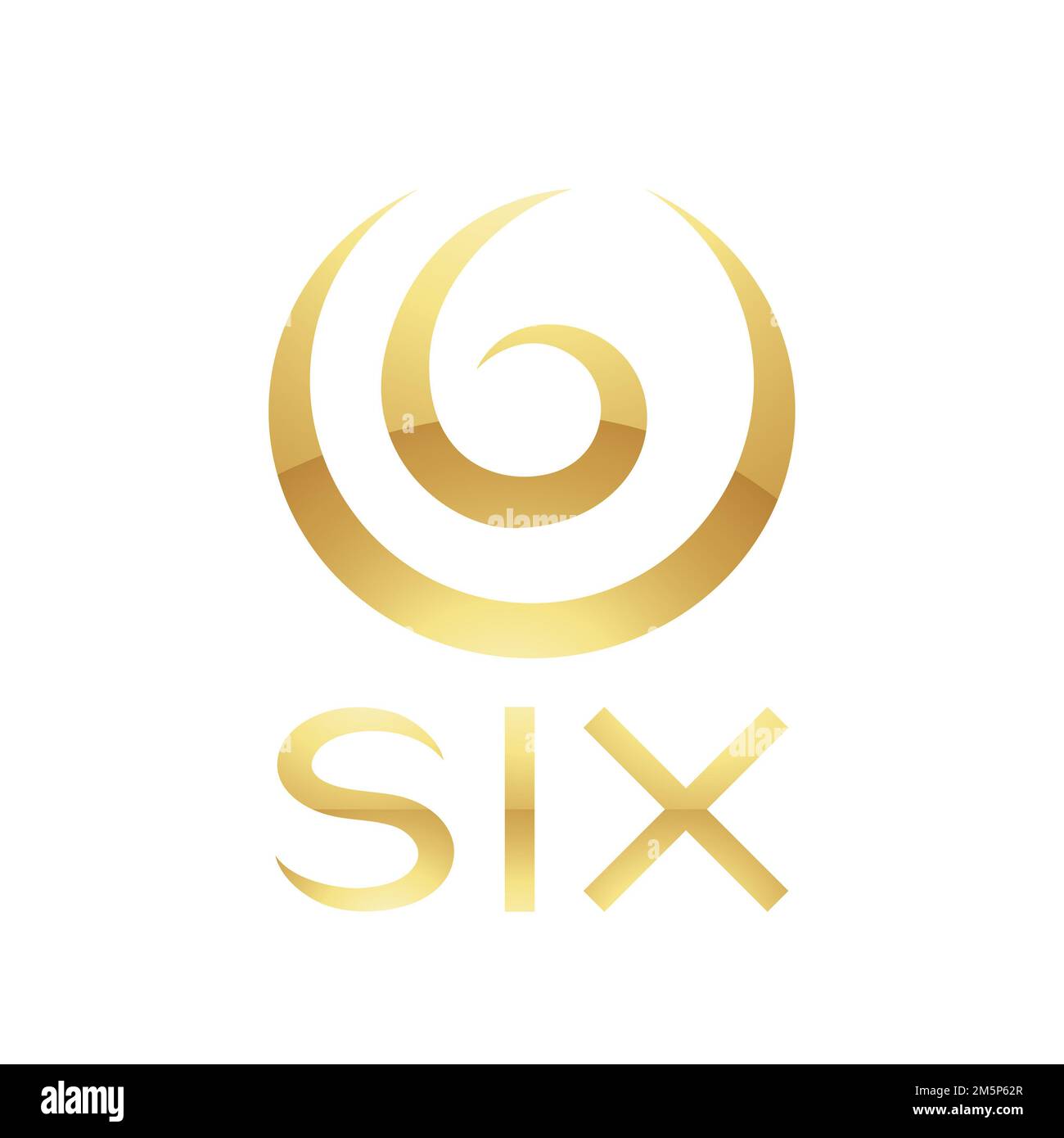 Golden Symbol for Number 6 on a White Background - Icon 1 Stock Photo ...