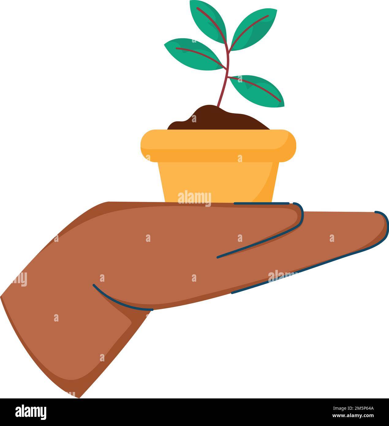 hand human lifting houseplant Stock Vector Image & Art - Alamy
