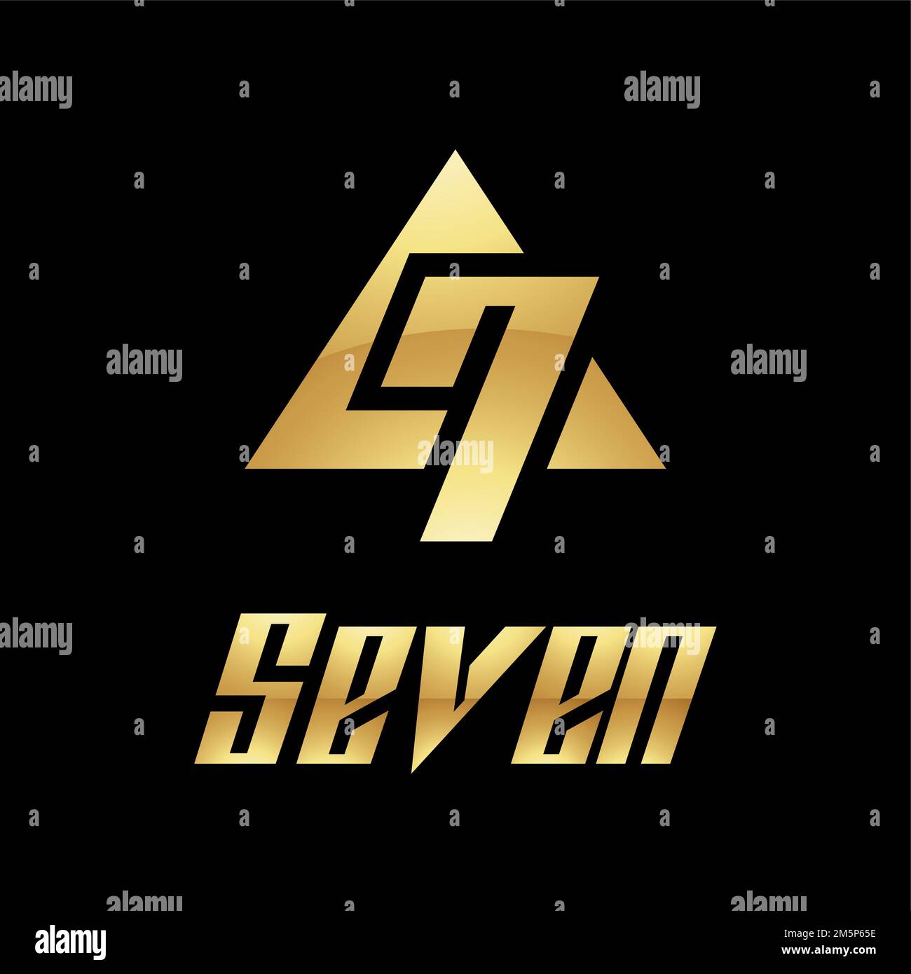 Golden Symbol for Number 7 on a Black Background - Icon 7 Stock Photo ...