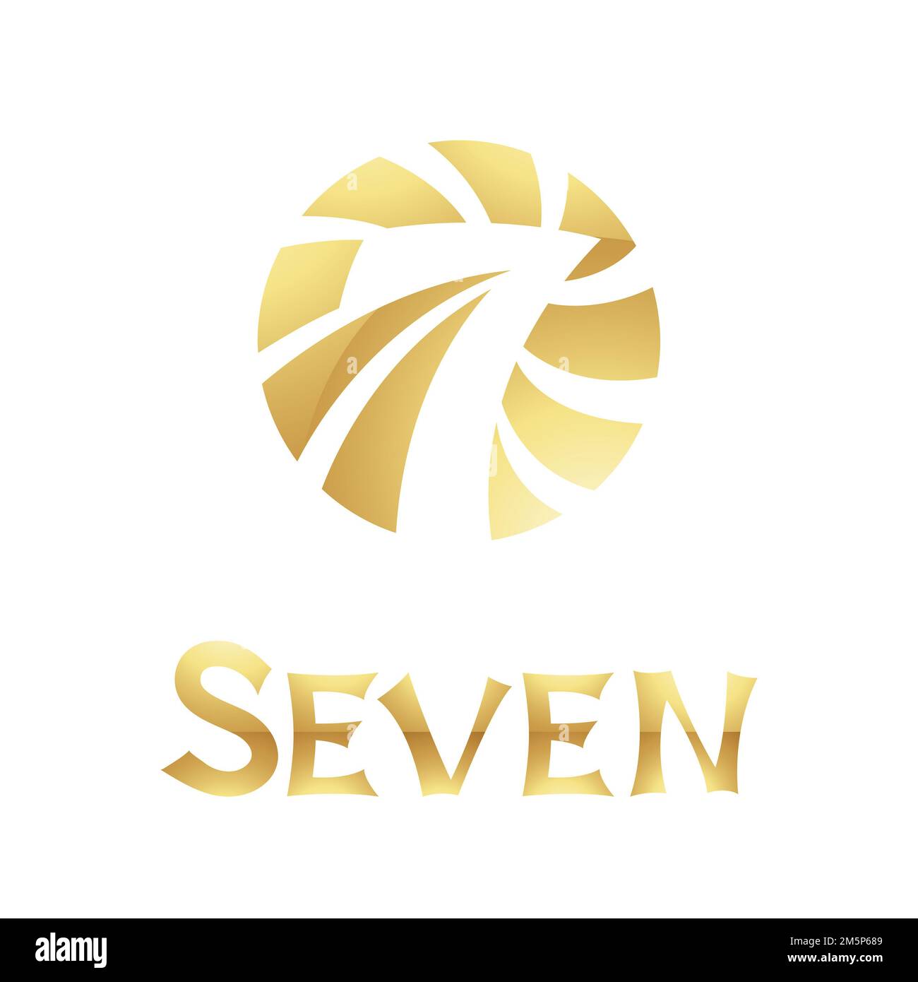 Golden Symbol for Number 7 on a White Background - Icon 6 Stock Photo ...