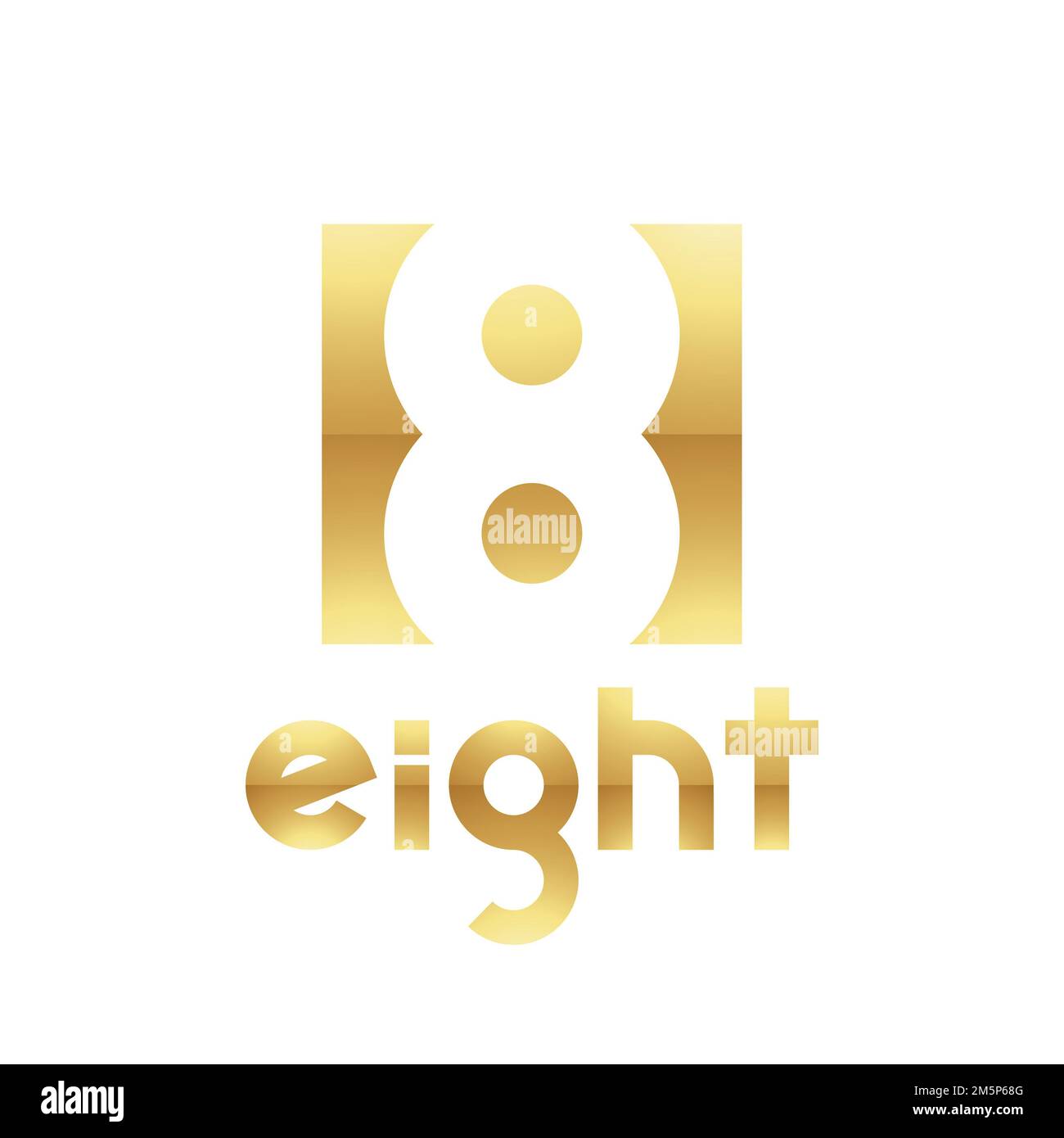 Golden Symbol for Number 8 on a White Background - Icon 1 Stock Photo ...