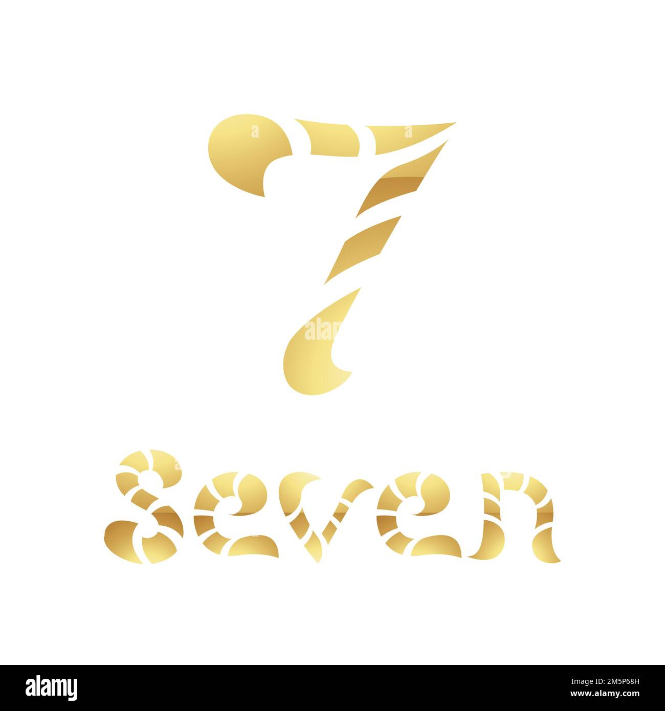 Golden Symbol for Number 7 on a White Background - Icon 8 Stock Photo ...