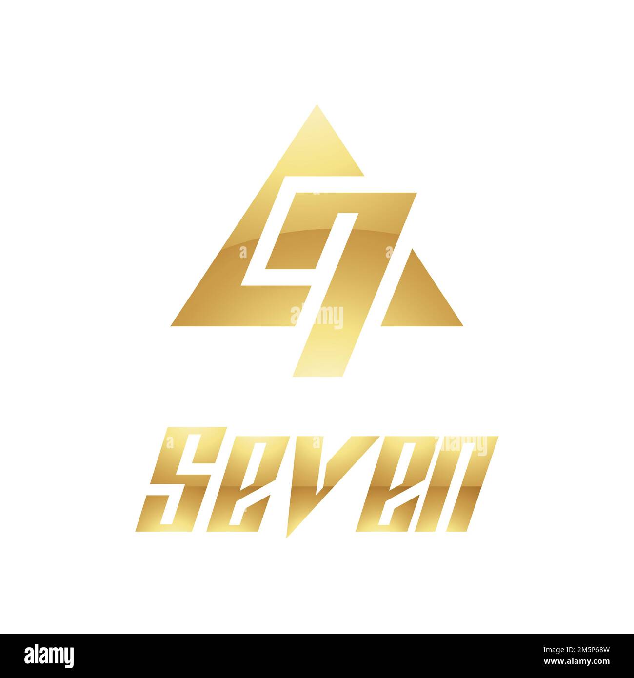 Golden Symbol for Number 7 on a White Background - Icon 7 Stock Photo ...