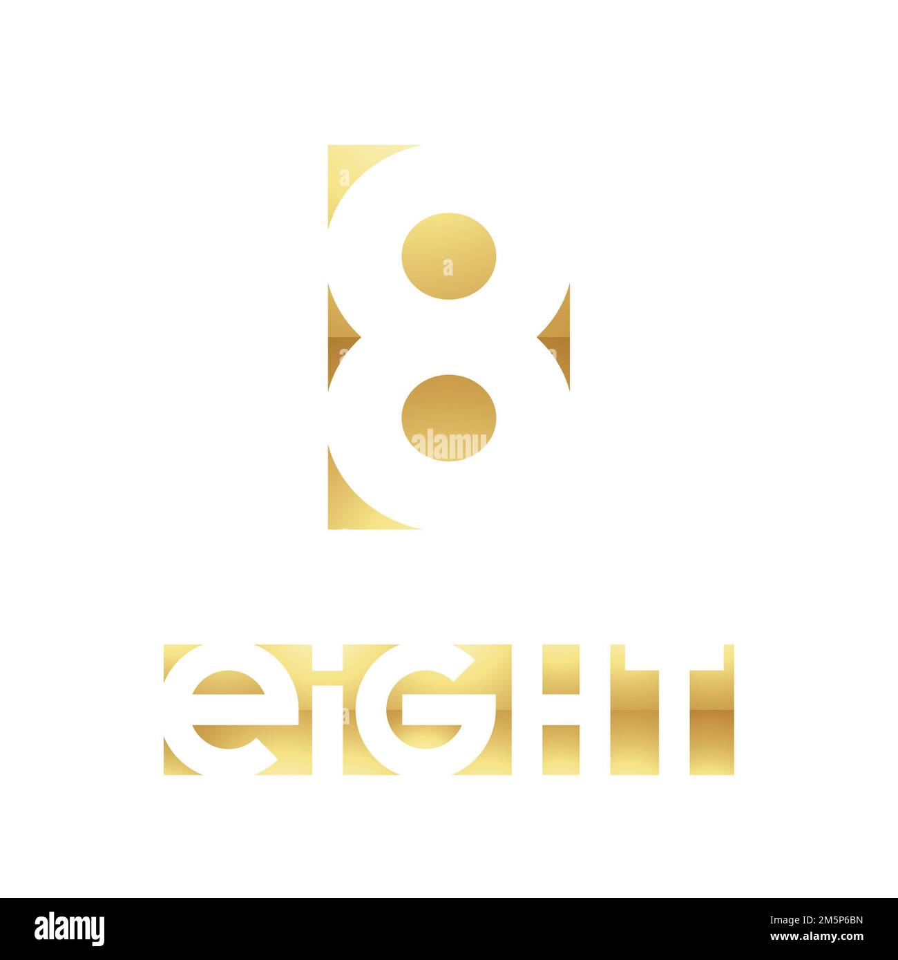 Golden Symbol for Number 8 on a White Background - Icon 8 Stock Photo ...