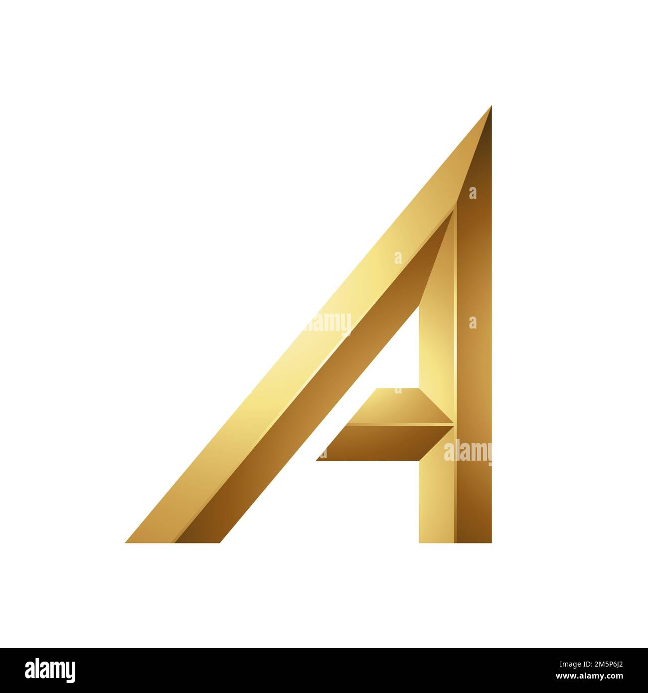 Golden Triangular Letter A on a White Background Stock Photo - Alamy