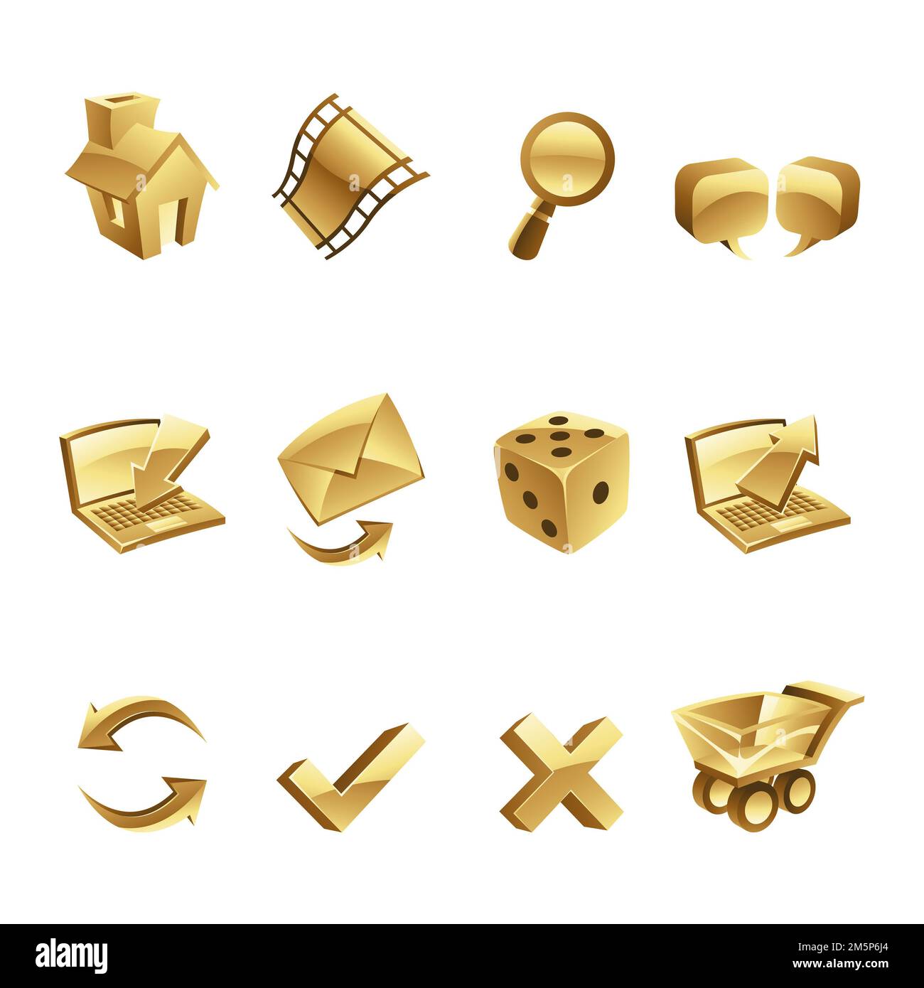 Golden web icons on Cut Out Stock Images & Pictures - Alamy