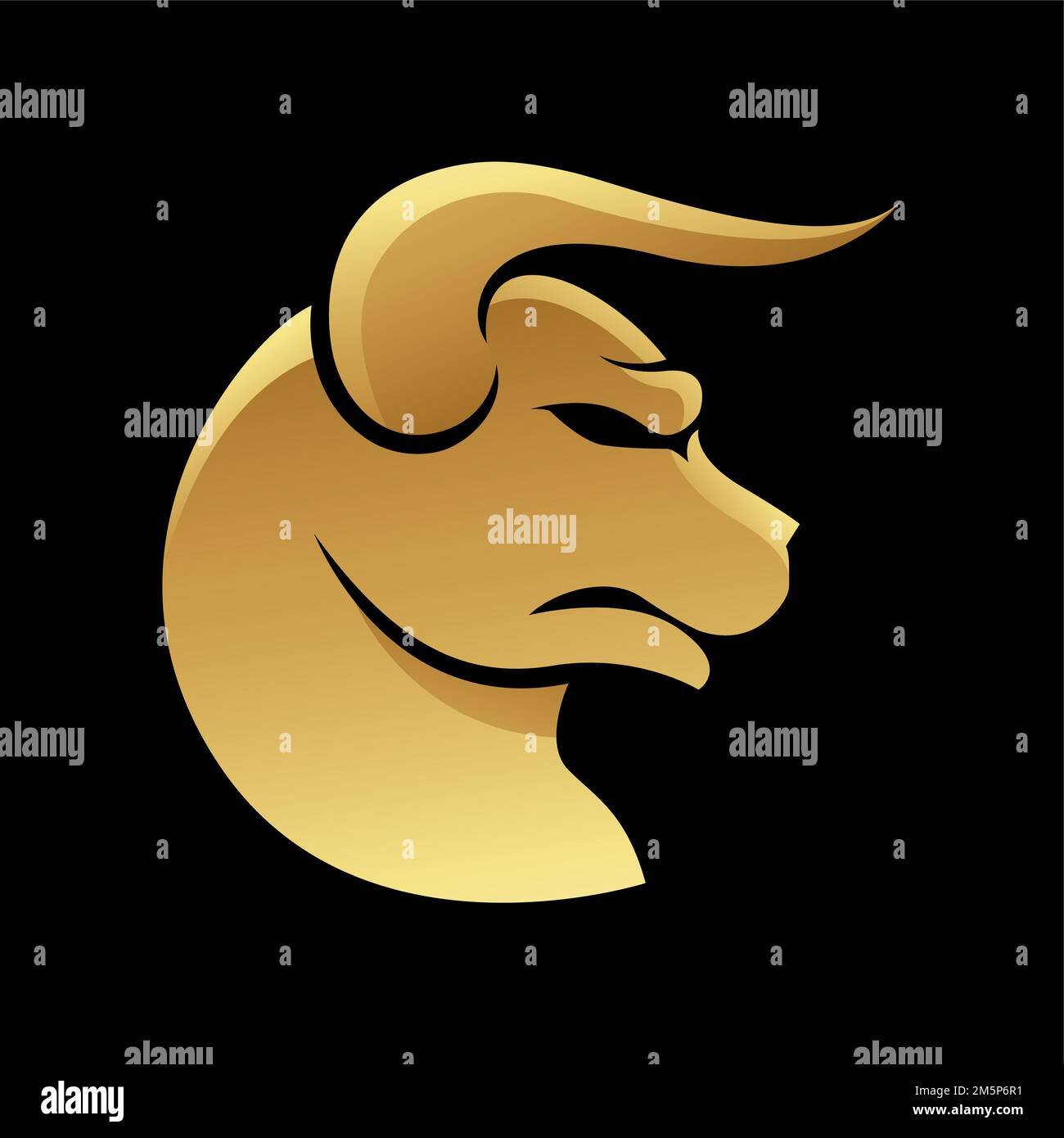 Golden Zodiac Sign Taurus on a Black Background Stock Photo - Alamy