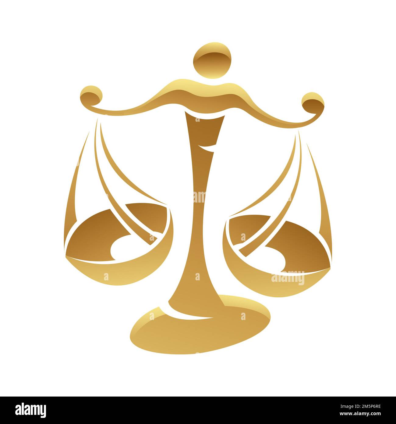 Golden Zodiac Sign Libra on a White Background Stock Photo - Alamy
