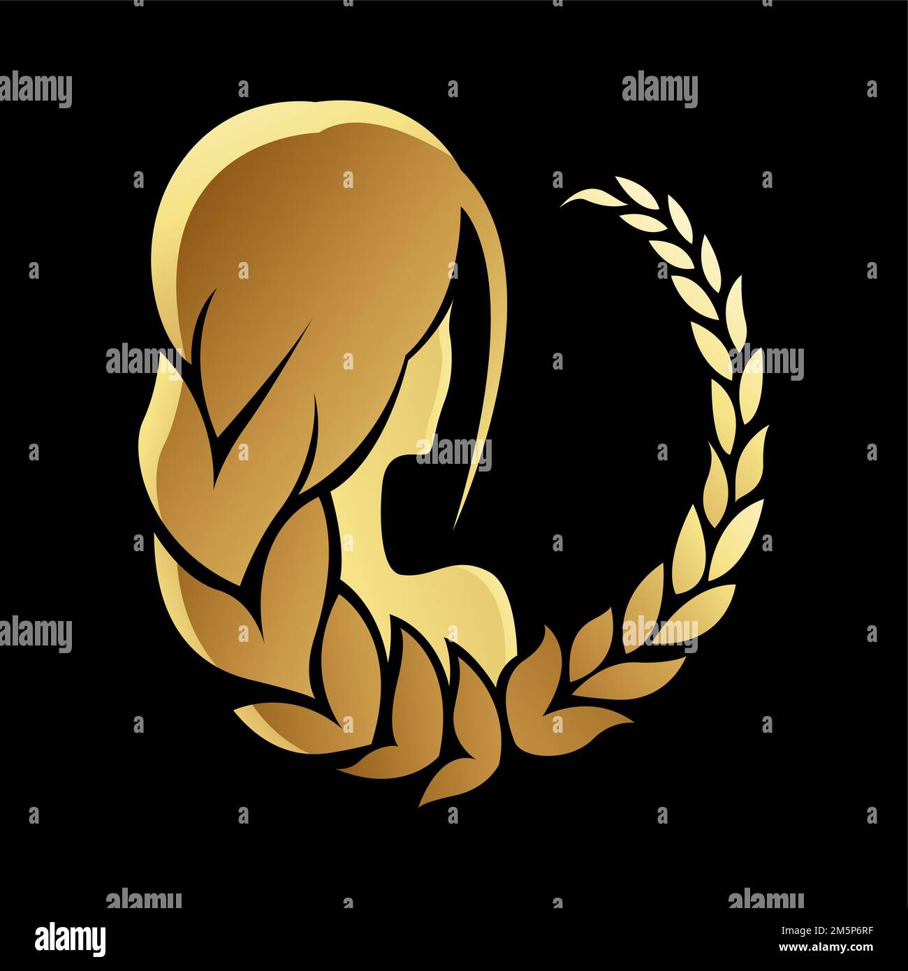 Golden Zodiac Sign Virgo on a Black Background Stock Photo - Alamy